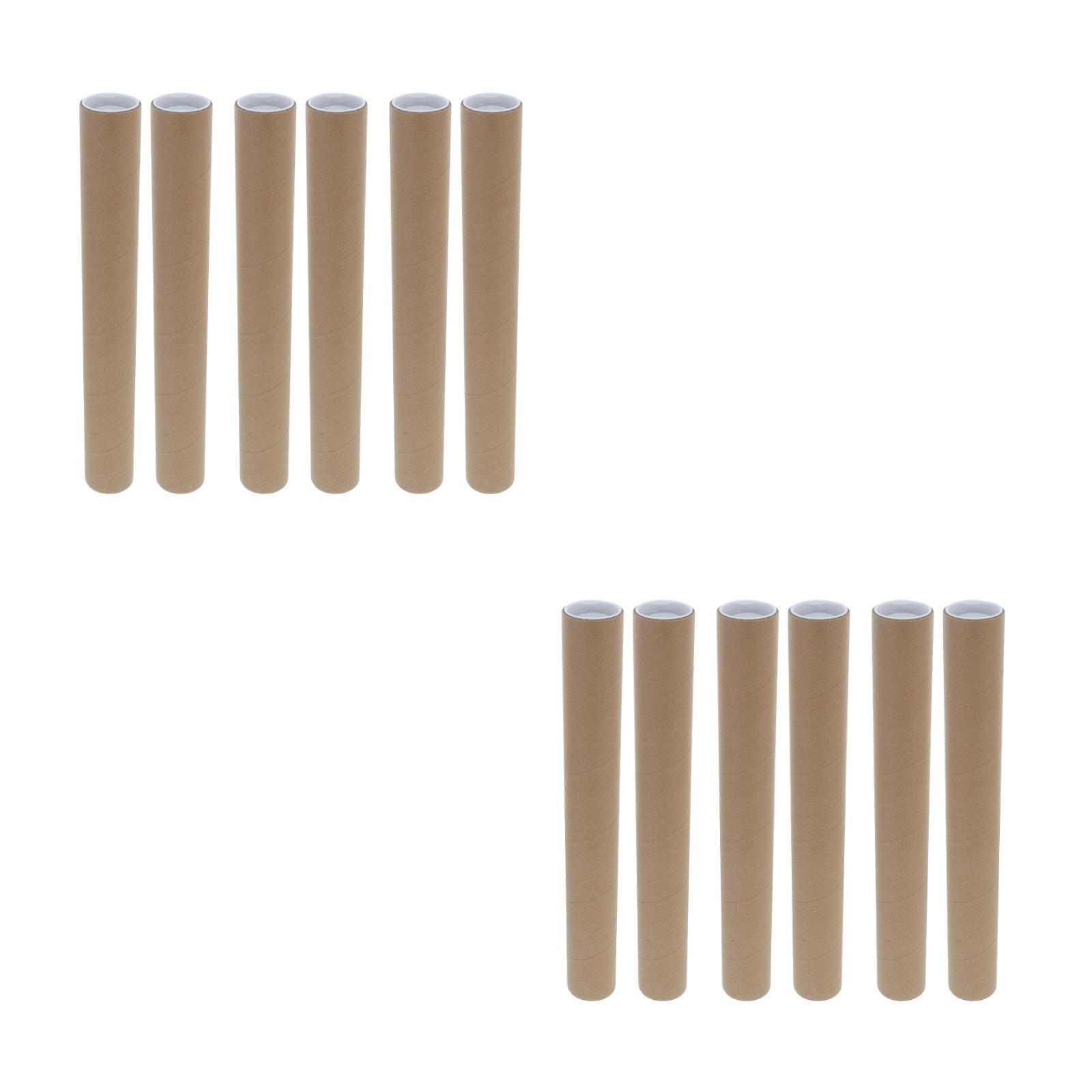 Hemoton 12 pcs Shipping Tubes Kraft Paper Mailing Tubes With Plastic ...