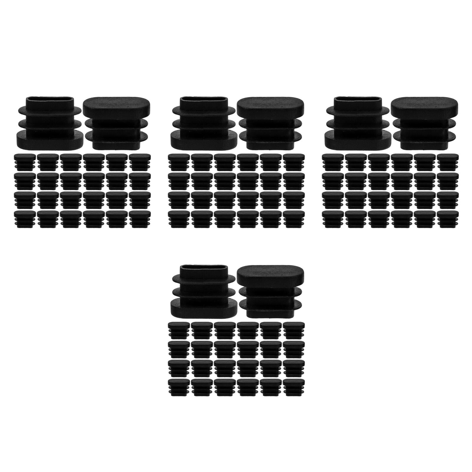 Hemoton 120 pcs Oval Table Chair Leg Tube Pipe Insert End Cap Black ...