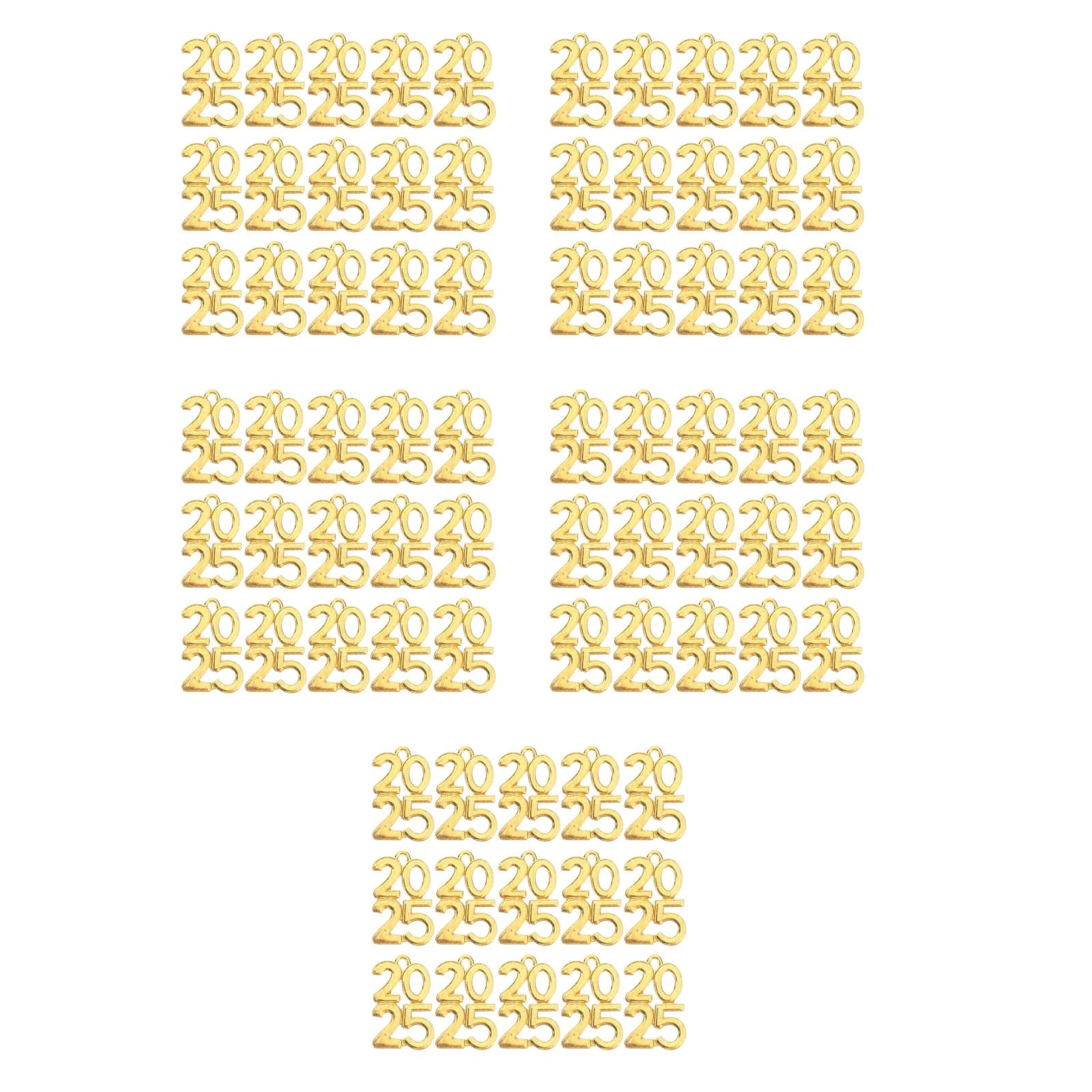 Hemoton 125 pcs Year 2025 Charms 2025 Year Letter Charms Pendant for ...