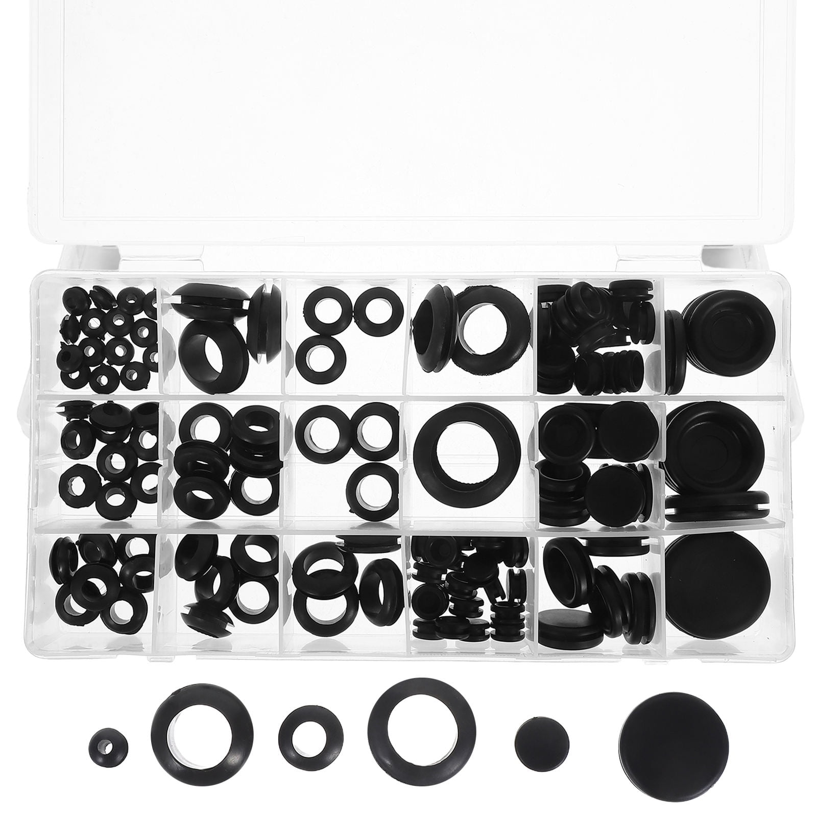 Hemoton 125pcs Rubber Grommets For Wires Electrical Wiring Grommets ...