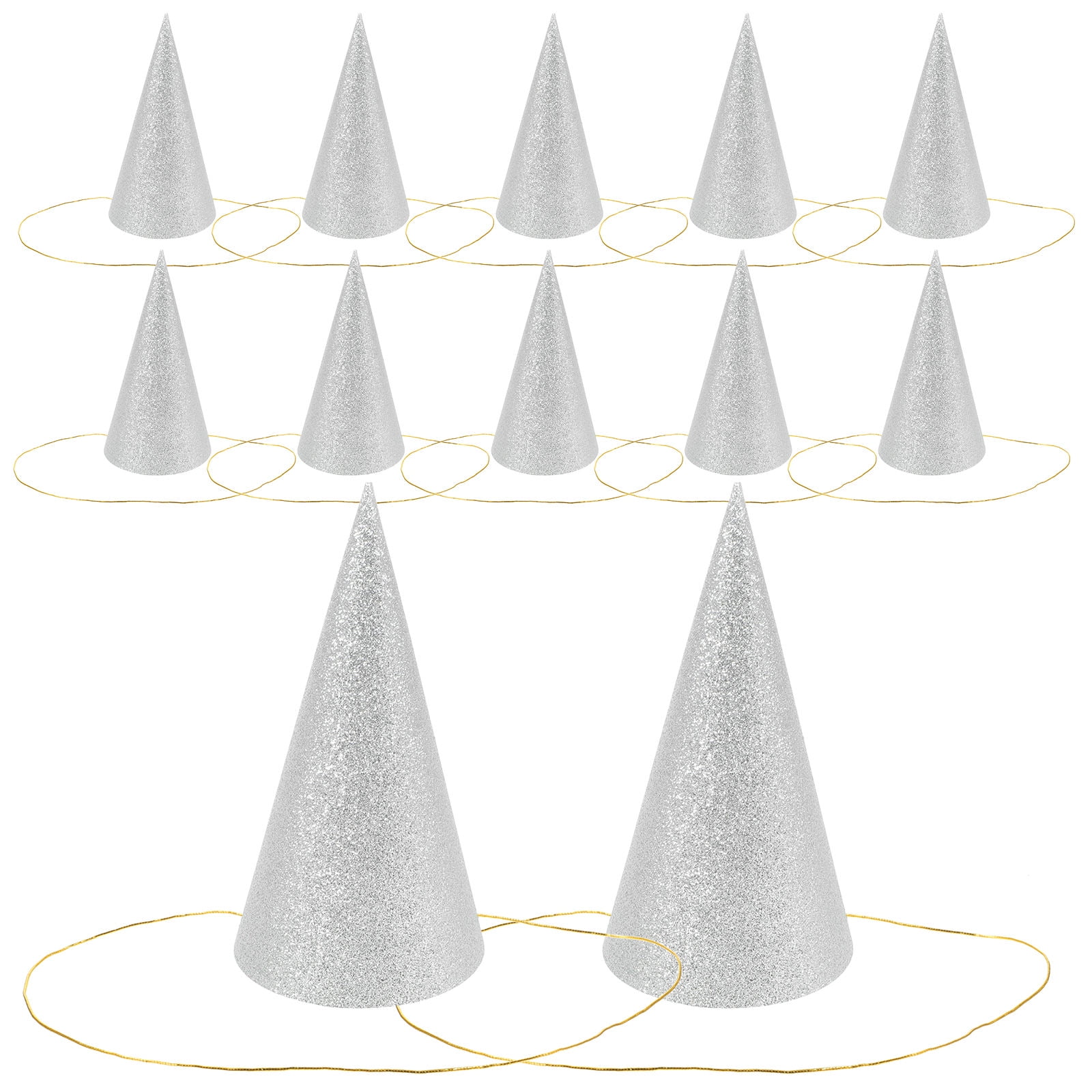 Hemoton 12PCS Glitter Cone Party Hats Triangle Birthday Hats for Kids ...