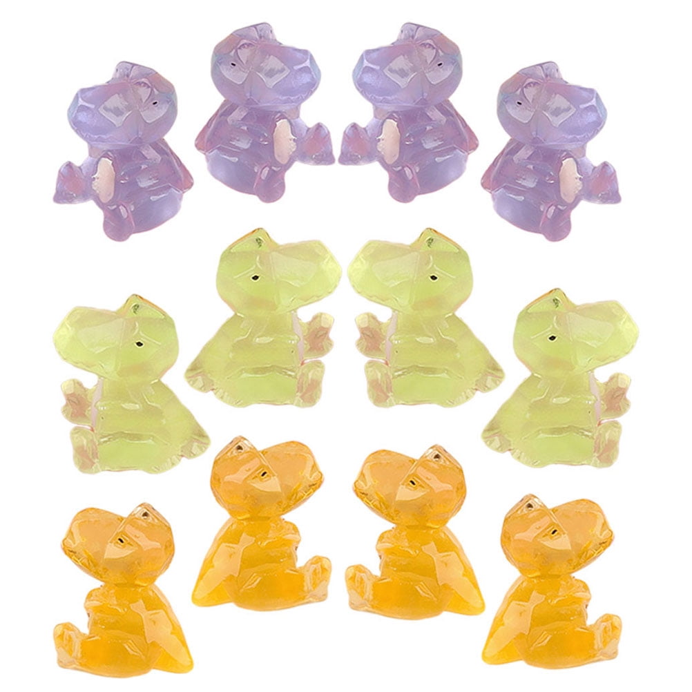 HEMOTON Glow in Dark Dinosaur Ornaments Resin Tiny Dinosaur Toys ...