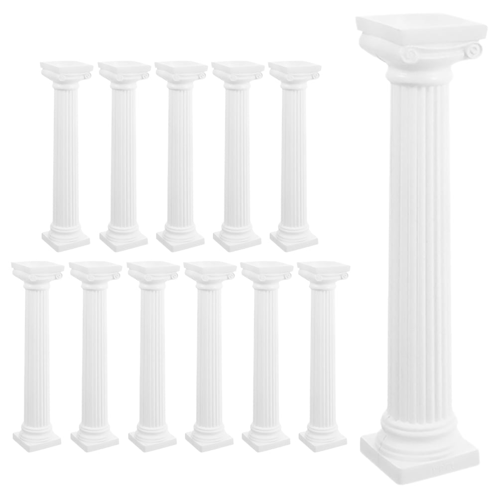 Hemoton 12Pcs White Roman Pillar Statues Greek Columns Candle Holder ...