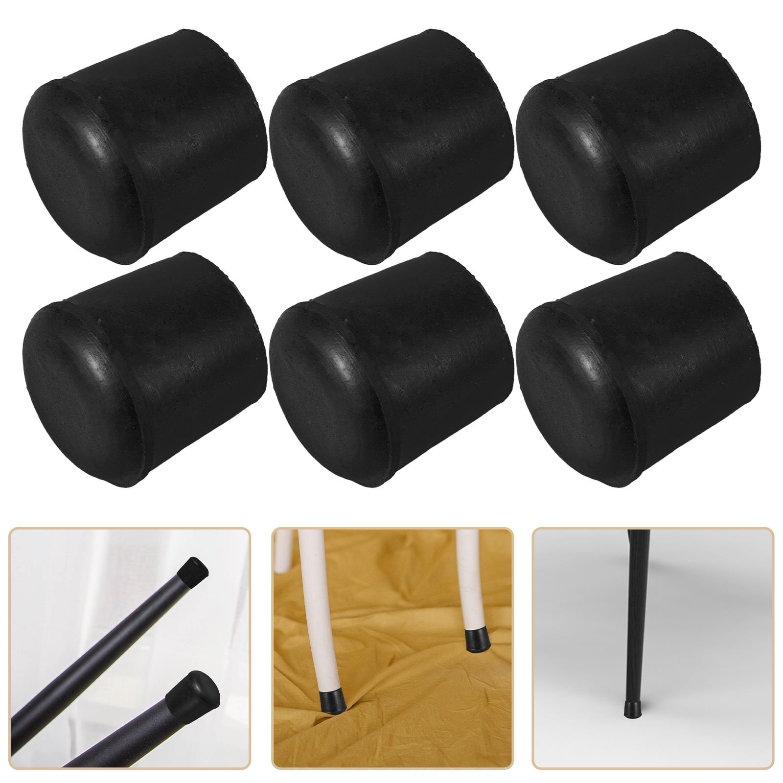 Hemoton 12pcs Chair Leg Floor Protectors Rubber Chair Leg Caps Round ...