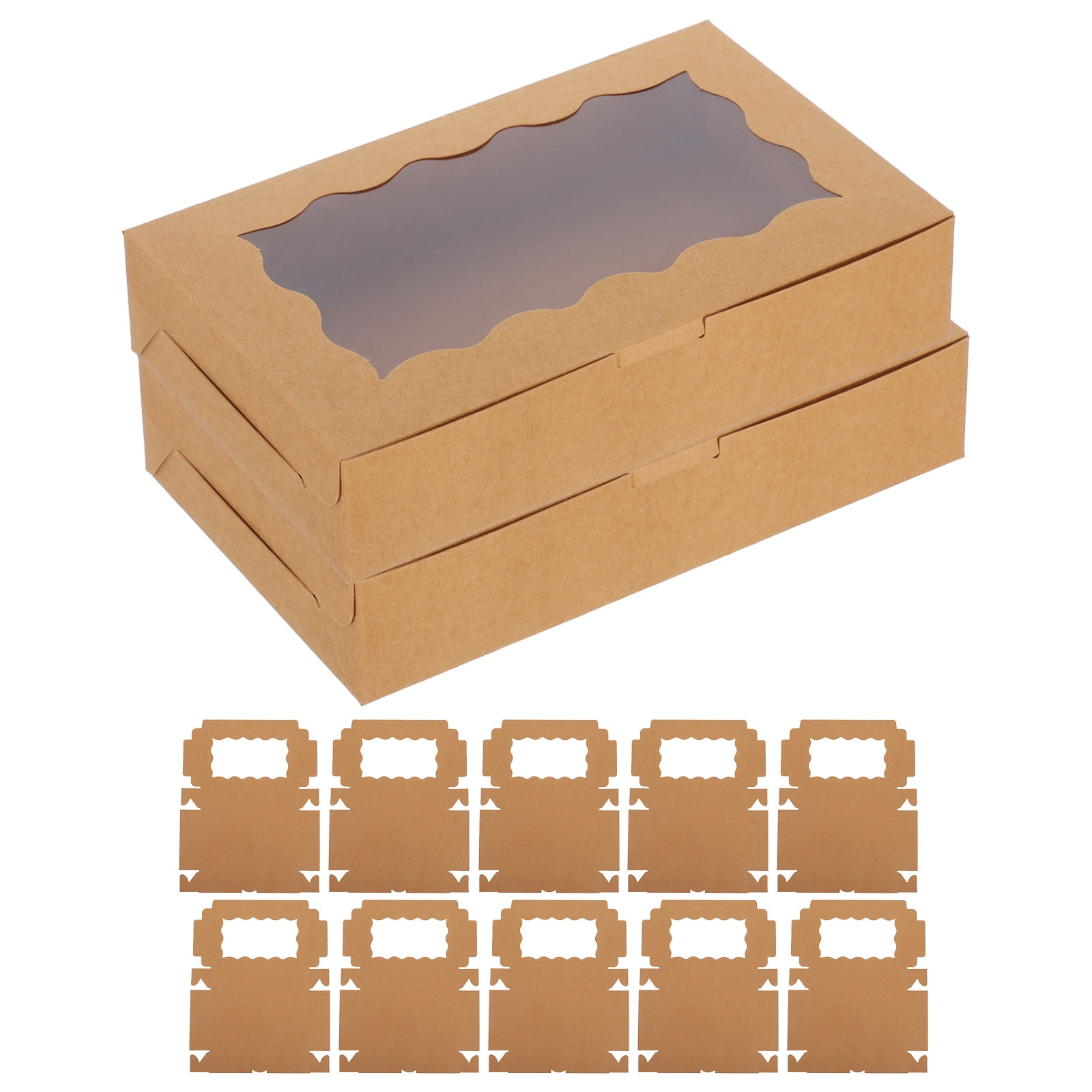 Hemoton 12pcs Cookie Boxes With Window Boxes For Baked Goods Pastry ...