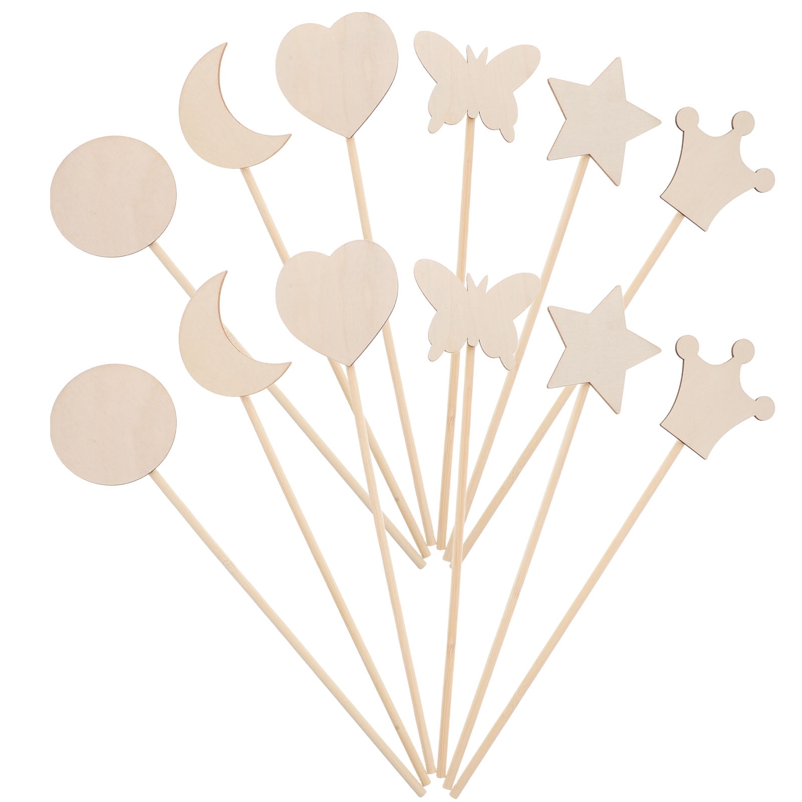 Hemoton 12pcs DIY Unfinished Wooden Fairy Wands For Kids Crafting ...