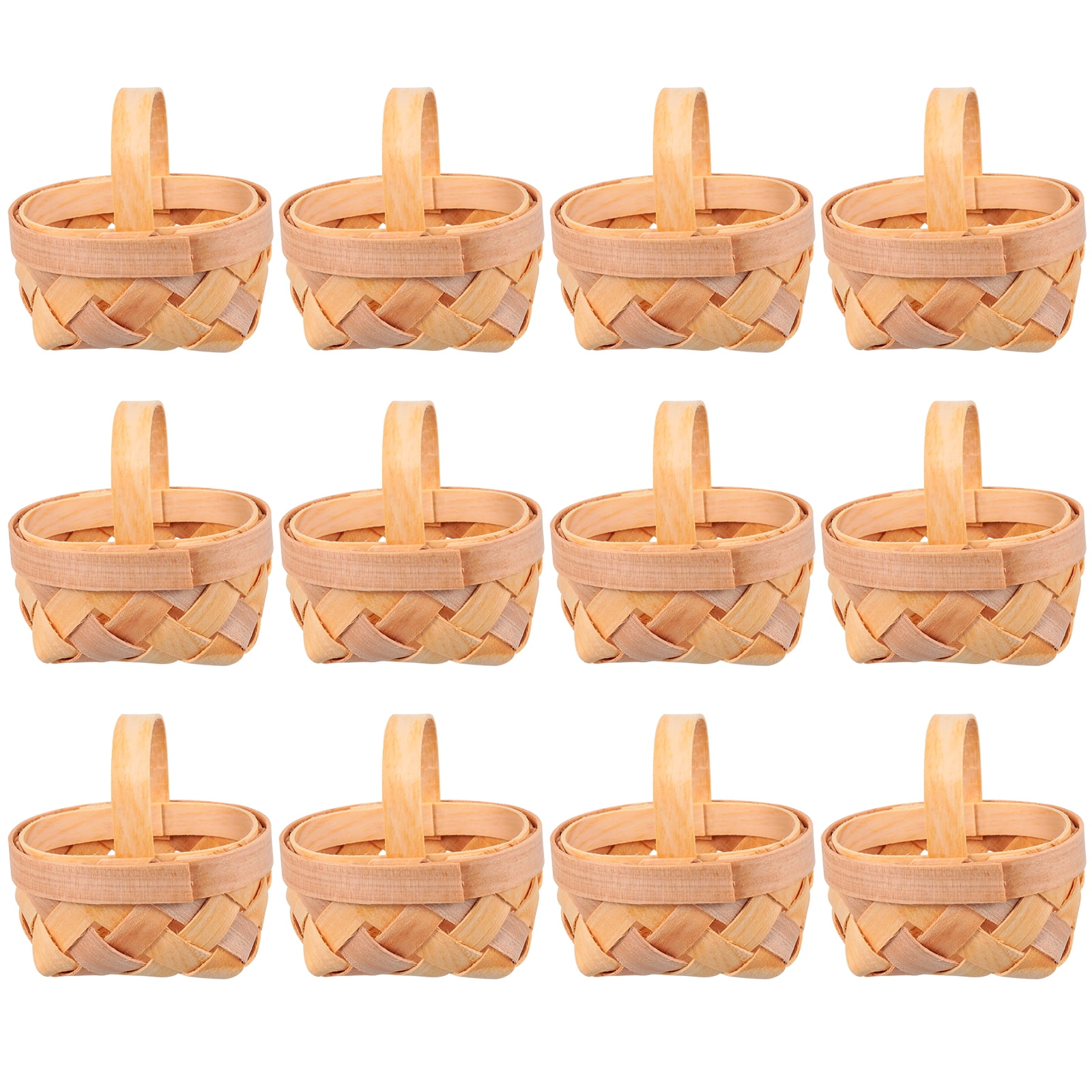 YOSADIER 12-Pack Mini Woven Storage Baskets Small Organizer Containers ...