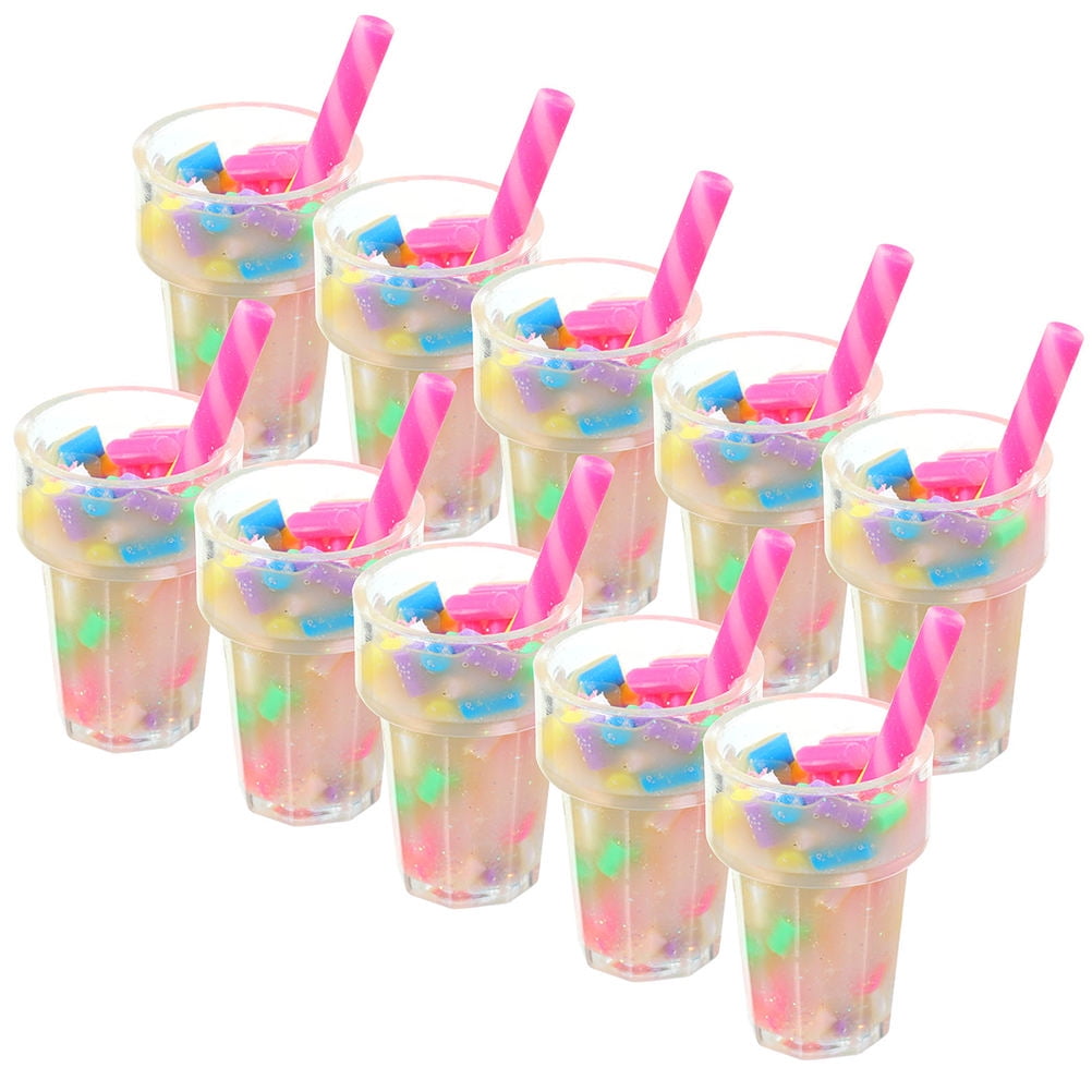 HEMOTON Miniature Milk Tea Models for Decoration Resin Assorted Color ...