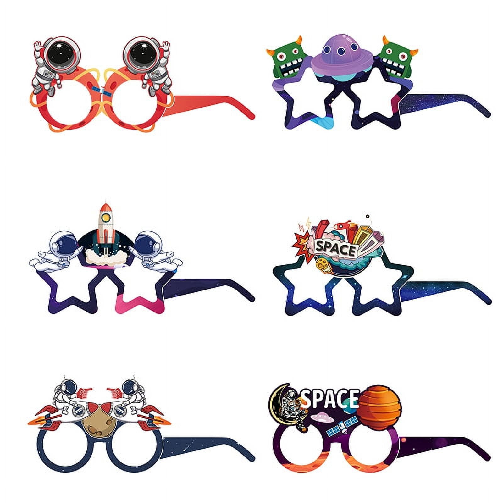 Hemoton 12pcs Outer Space Theme Paper Eyeglasses Outer Space Party ...