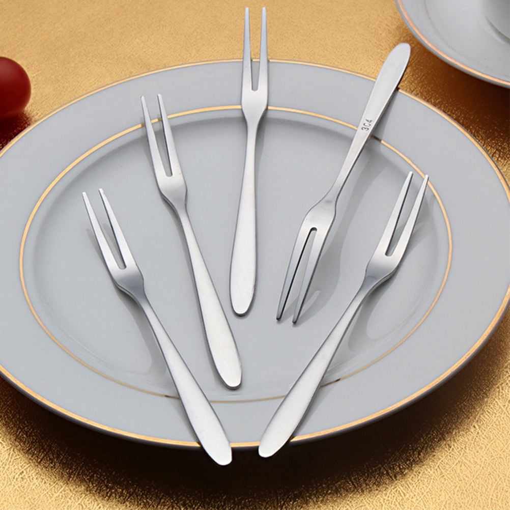 Hemoton 12pcs Stainless Steel Salad Forks Mini Forks Set Gourmet Forks ...