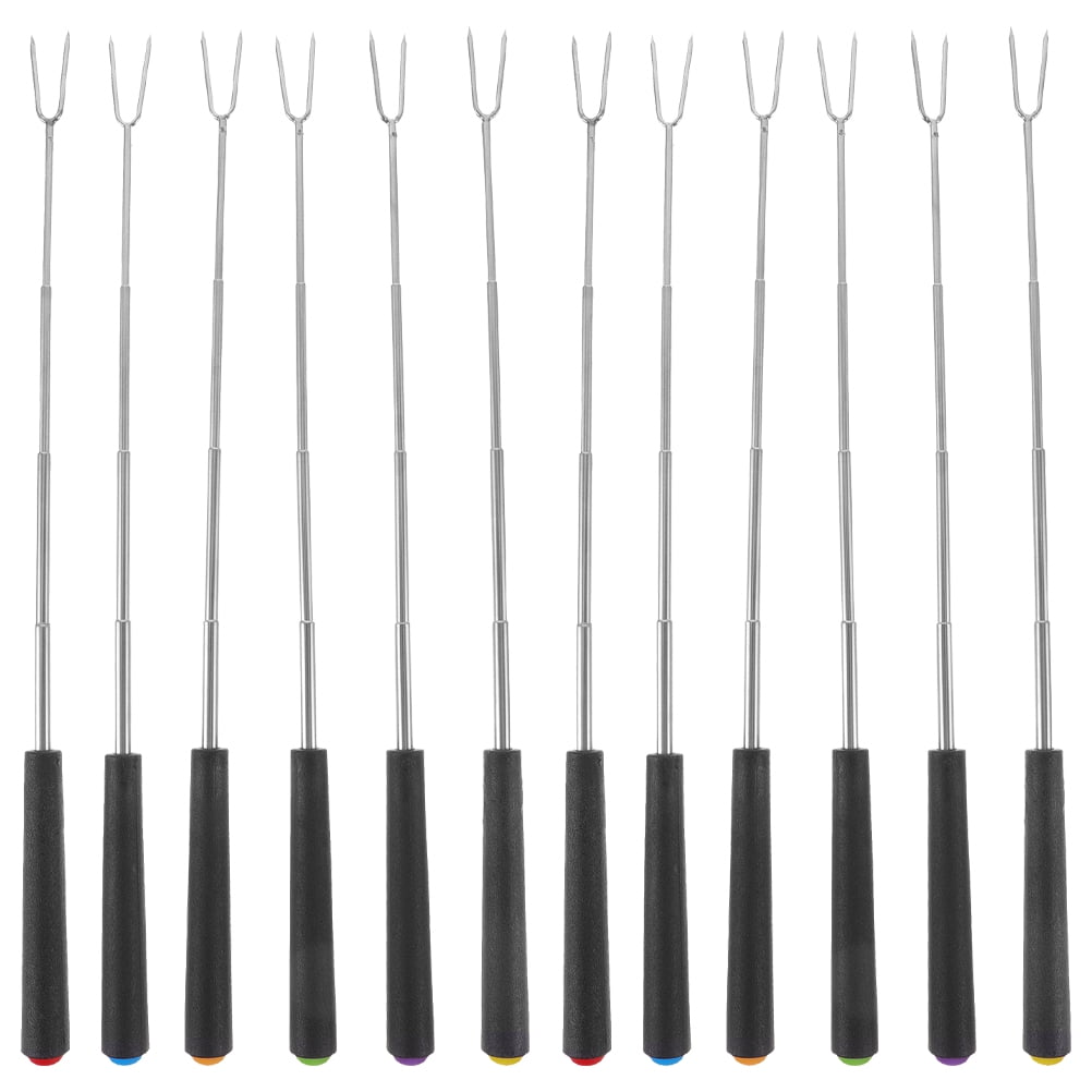 Hemoton 12pcs Stainless Steel Telescoping Roasting Sticks Extendable ...