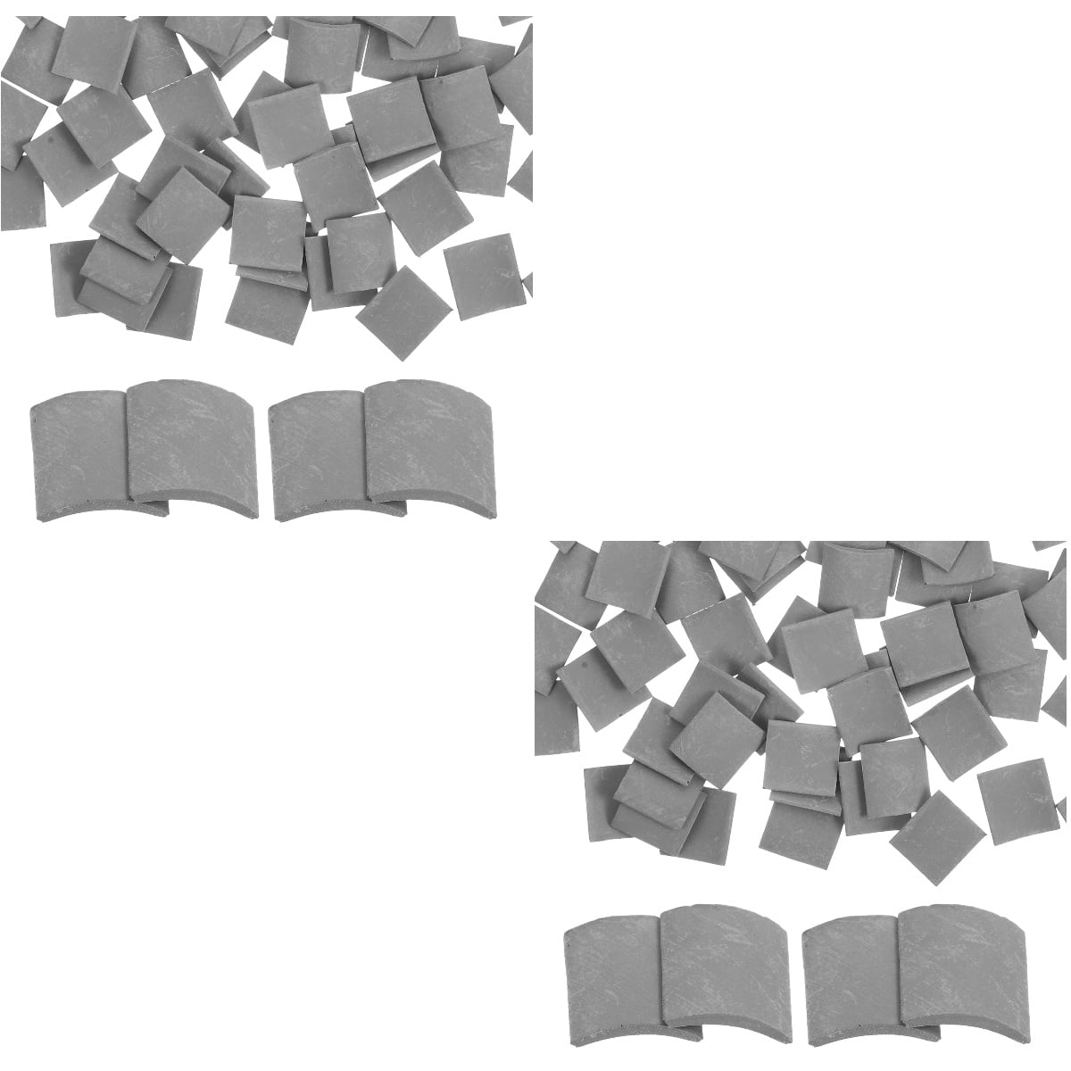 Hemoton 140 pcs Miniature Clay Roof Tiles Lifelike Small Simulation ...