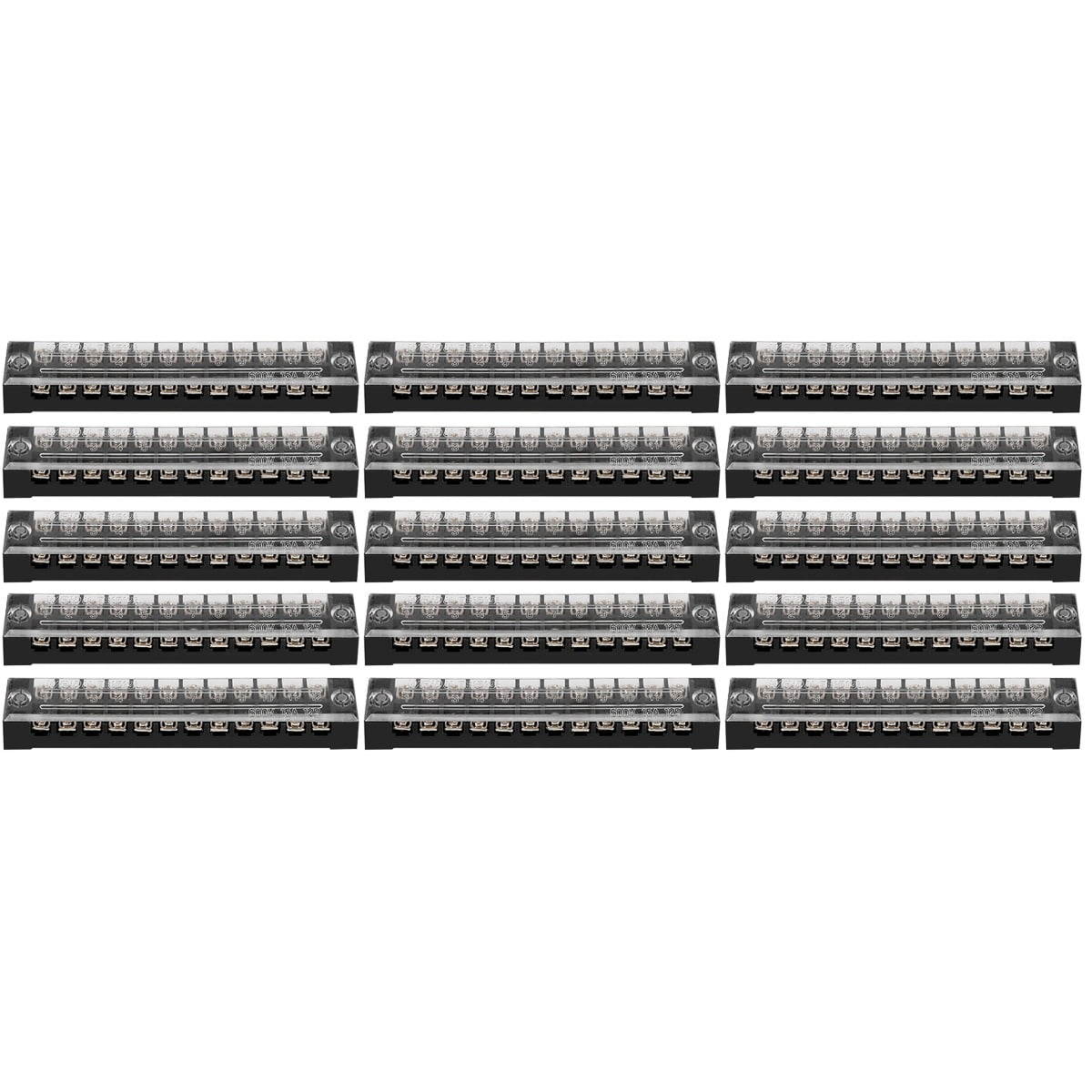 Hemoton 15 PCS 12-Position Wire Connector Barrier Terminal Strip Block ...