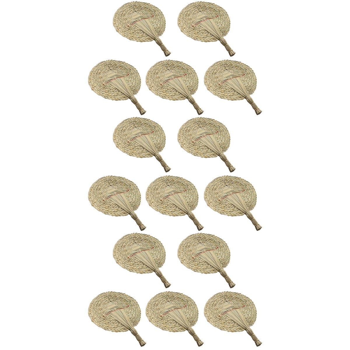 Hemoton 15 Pcs Woven Grass Fan Environmental Protection Original ...