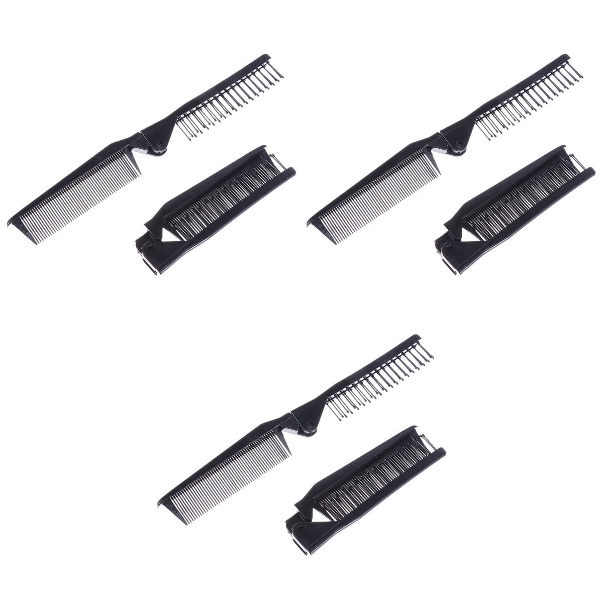 Hemoton 15 pcs Black Portable Foldable Comb Double Headed Long Hair ...