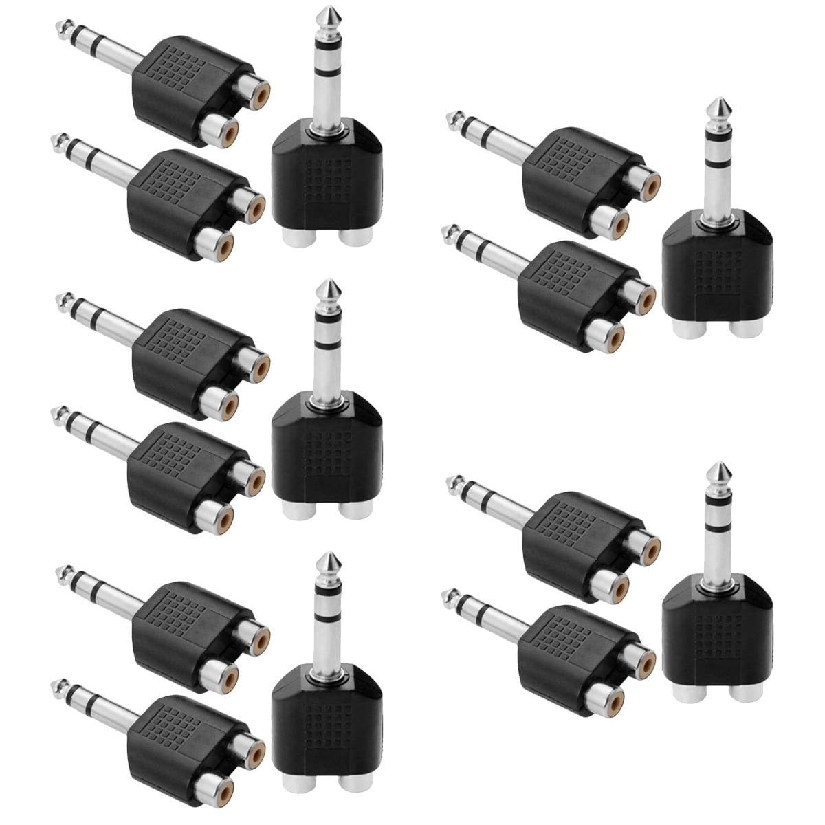 Hemoton 15 pcs Rca To 1/4 Inch Adapter Speaker Y Adapter Audio ...