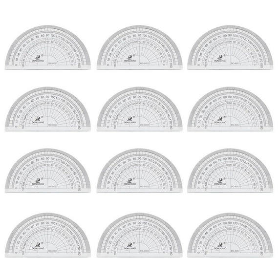 SOPOTUTU 15pcs Transparent Math Protractor Half Round Angle Measurement ...