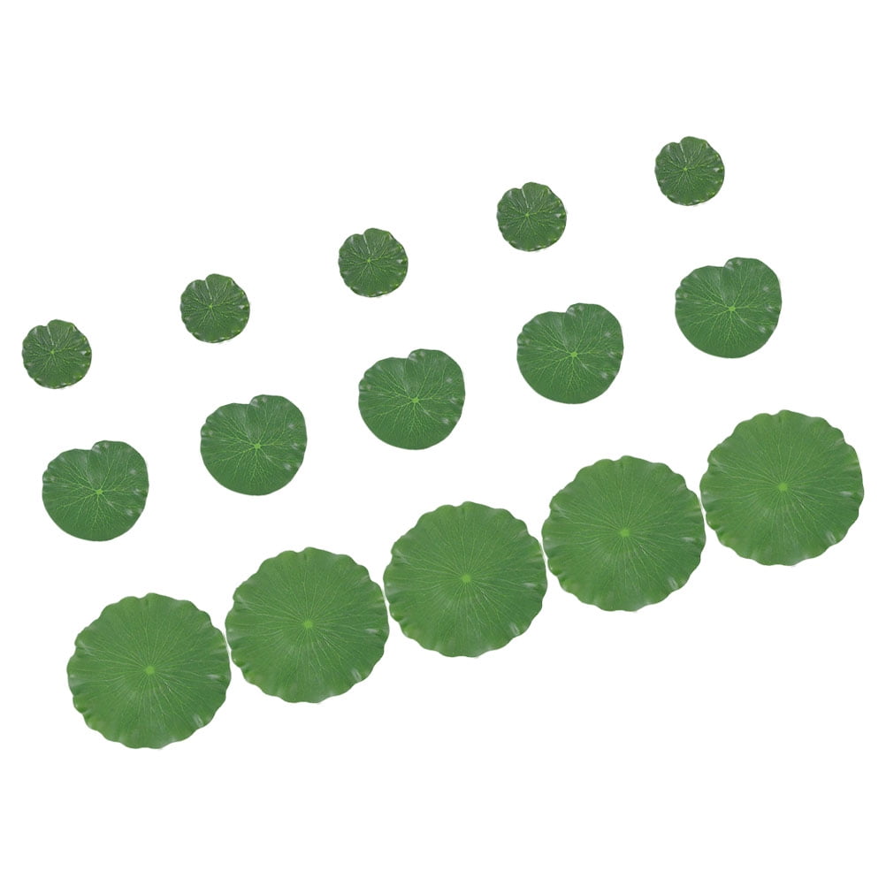 15PCS Realistic Artificial Lily Pads for Decor Safe Foam Material Green ...