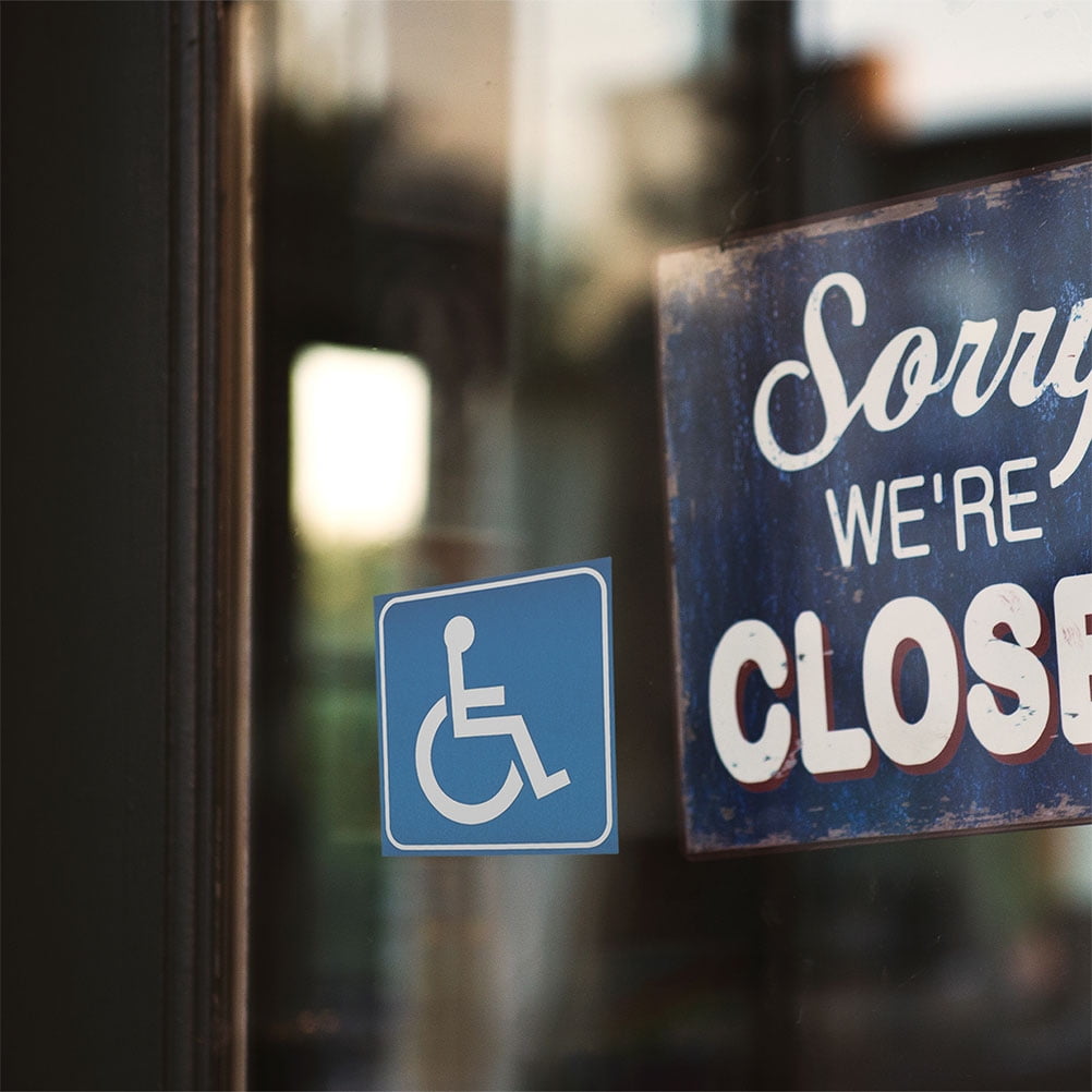 RENACLIPY 15pcs Disabled Wheelchair Accessible Sign Decals, PVC Scratch ...