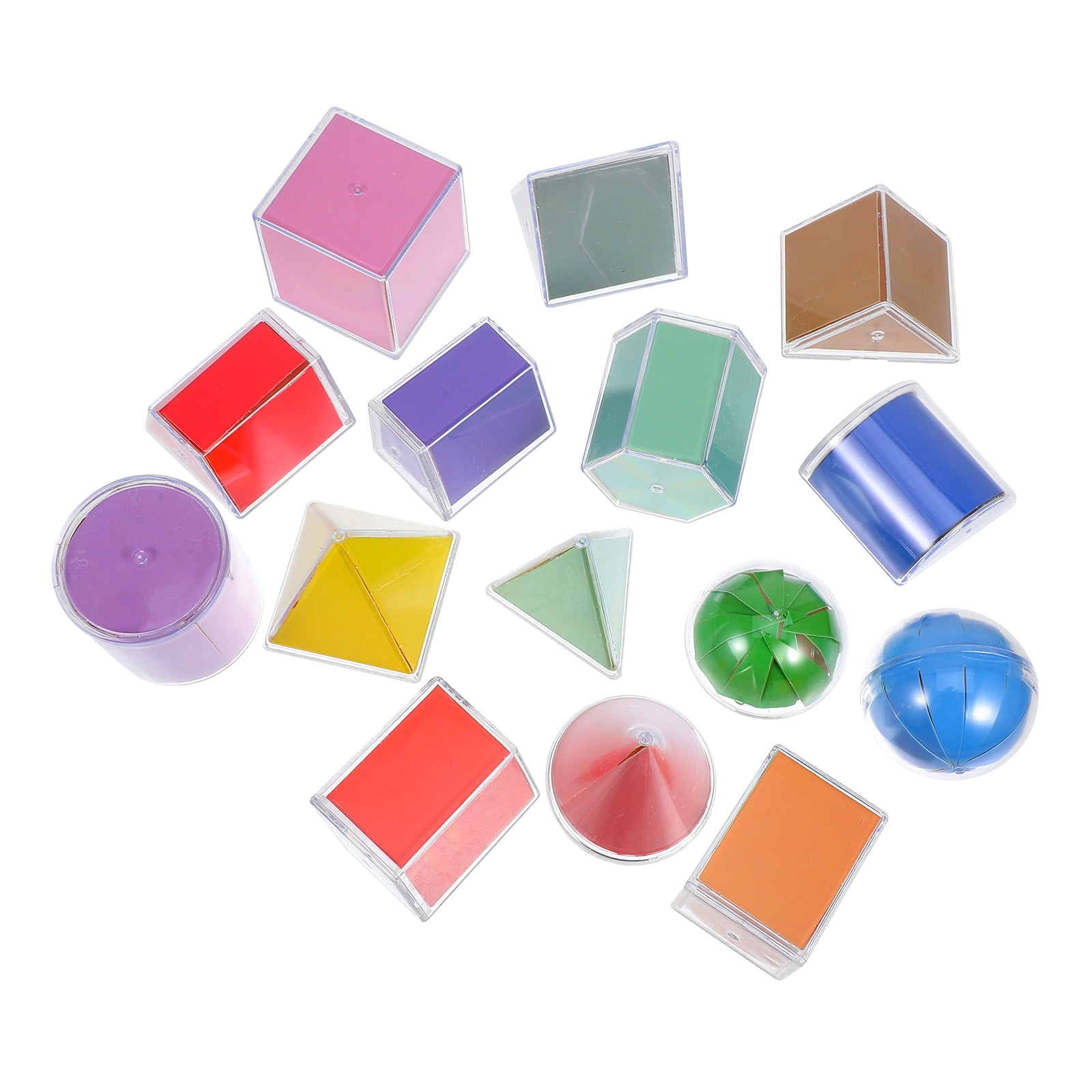 Hemoton 15pcs Geometry Shapes for Teaching 3D Geometry Solids Light ...