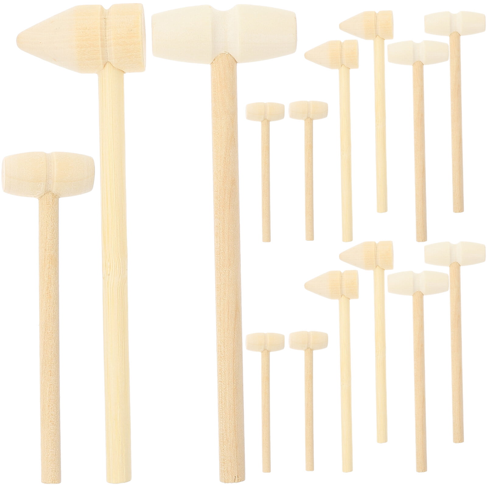 Hemoton 15pcs Mini Hammers Wooden Knocking Hammer Wooden Kids Hammers ...