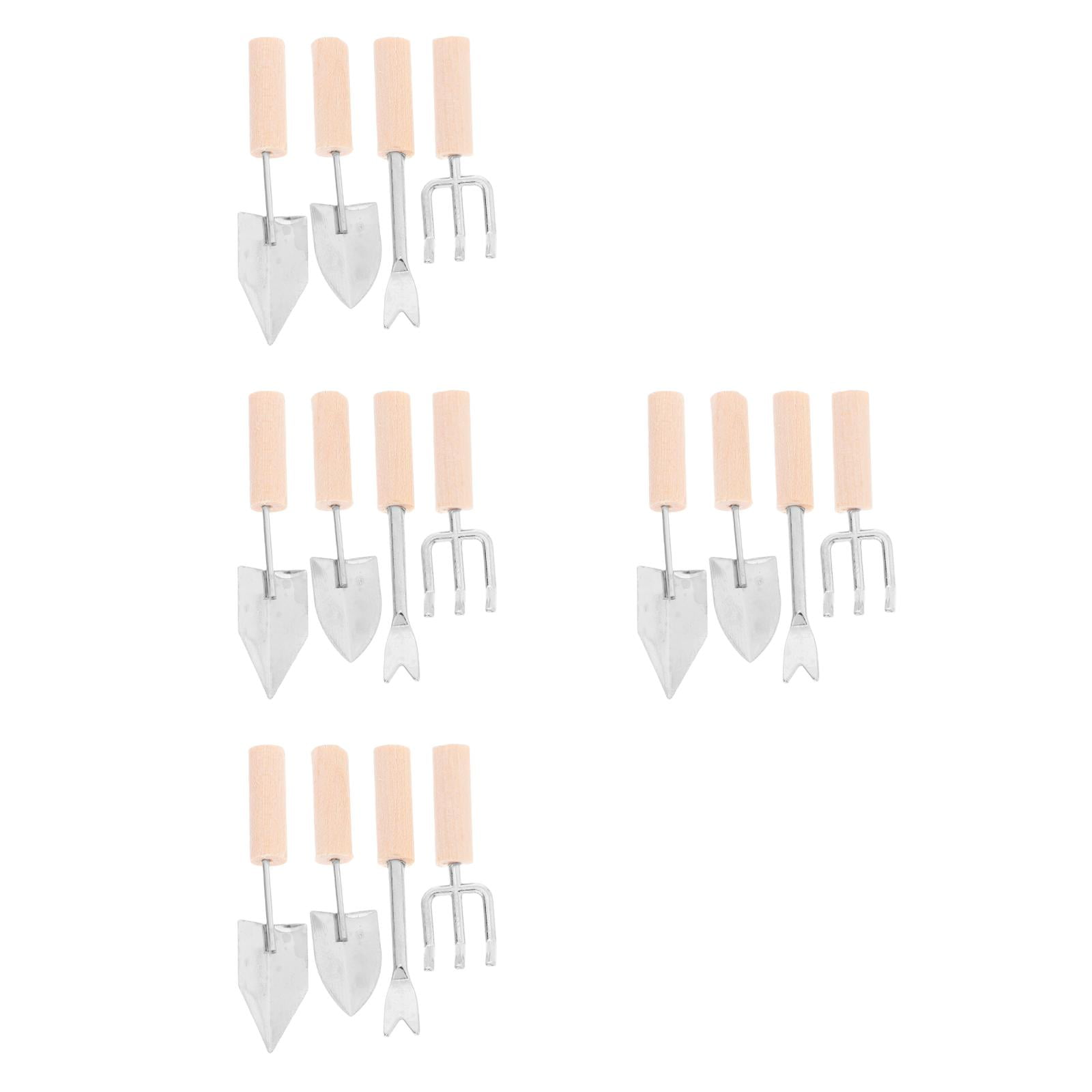 UPGRATOR 16 pcs Miniature Garden Tools Dollhouse Fairy Garden Wooden ...