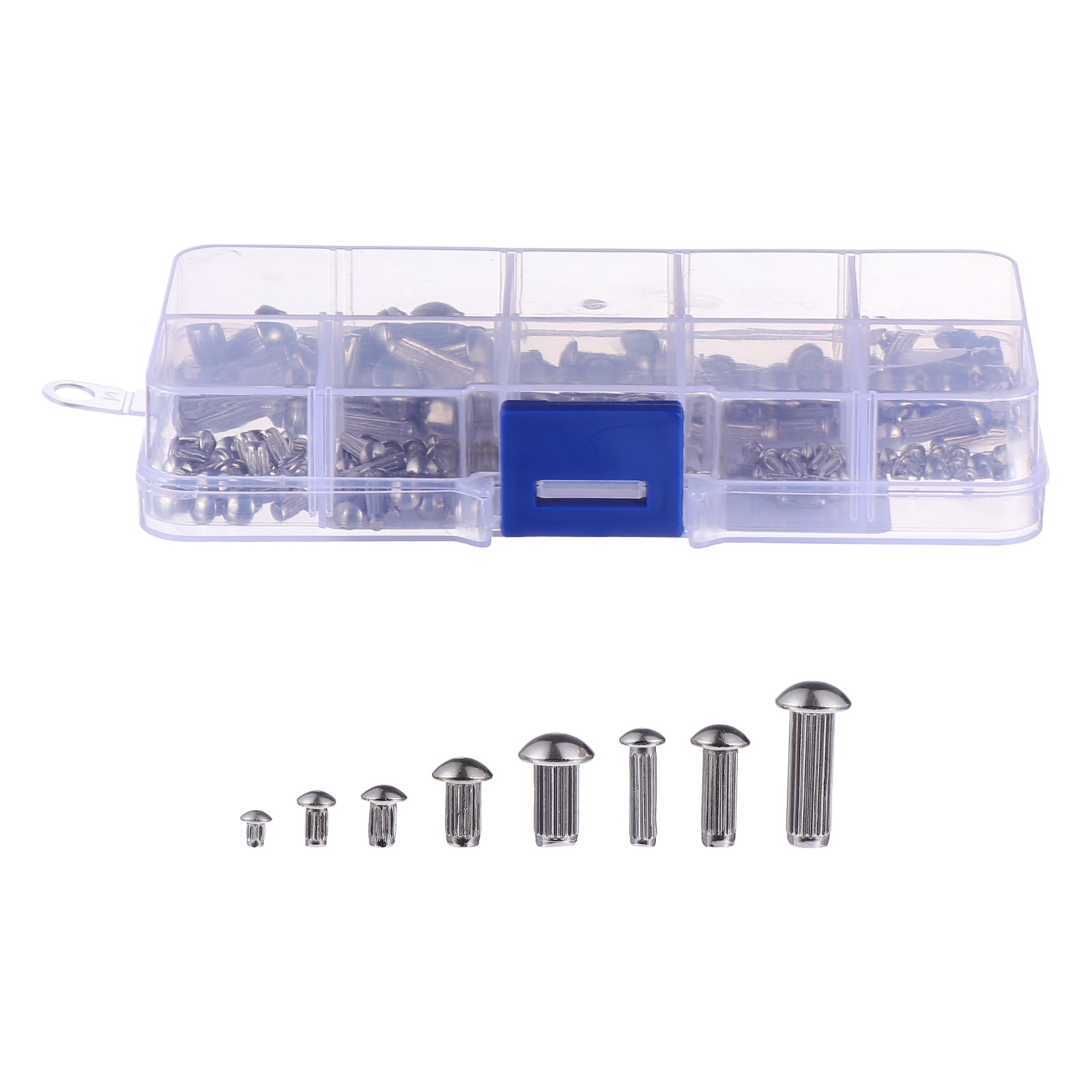 Hemoton 160 Pcs Stainless Steel Rivets Round Head Rivet Kit Knurled ...