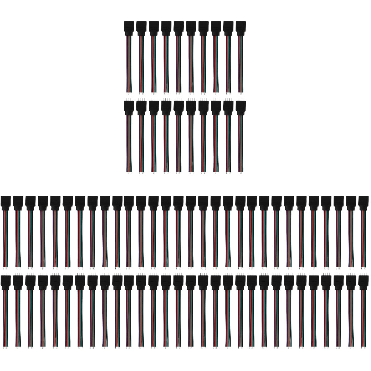 Hemoton 160 pcs Durable 4-pins Female and Male Connector LED Strip ...