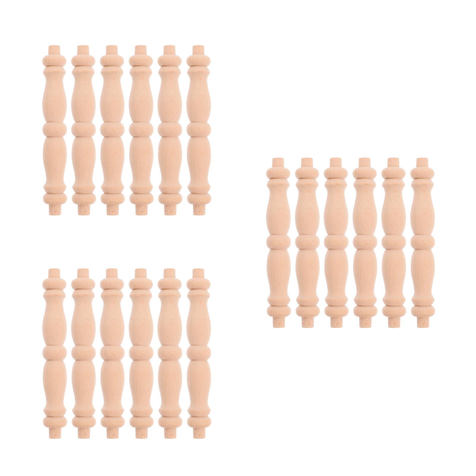 HEMOTON Worgeous 18 pcs Wooden Baluster Spindles Unpainted Decorative ...