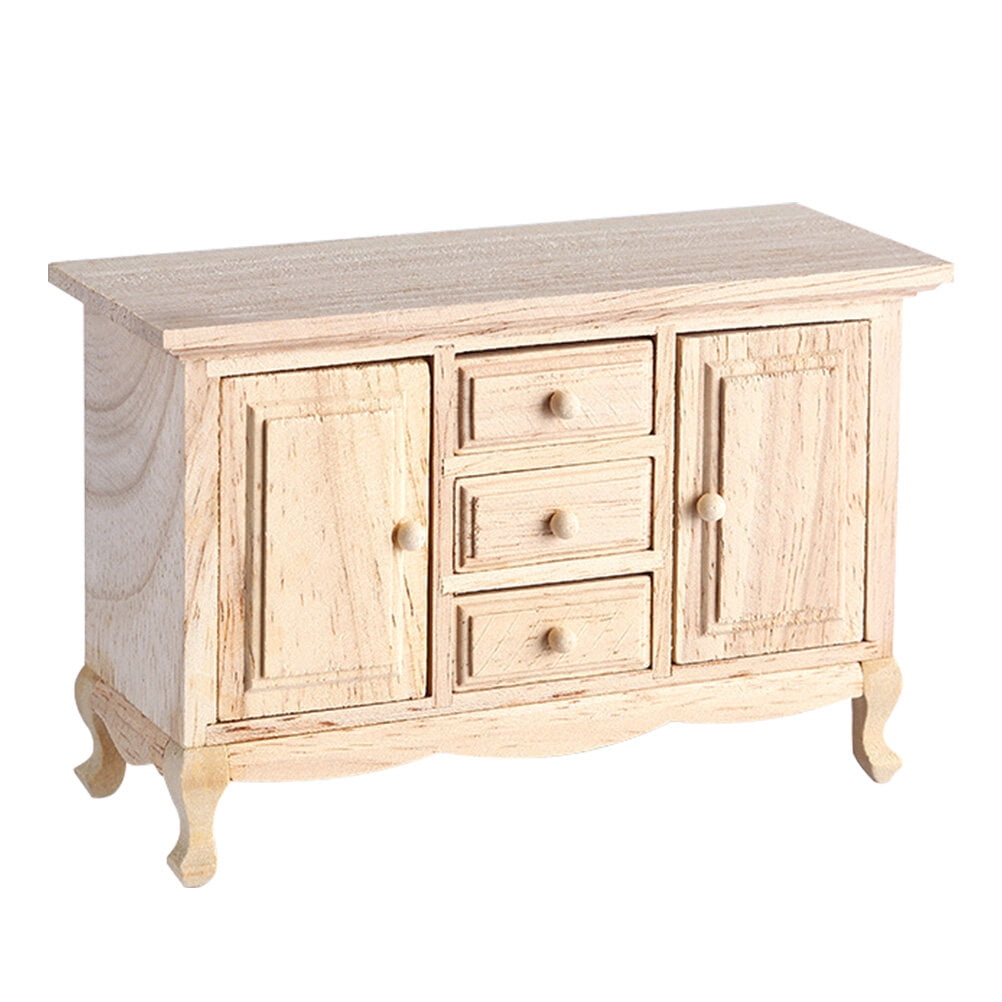 Hemoton 1Pc Mini House Model Wooden Furniture Mini Sideboard Cabinet ...