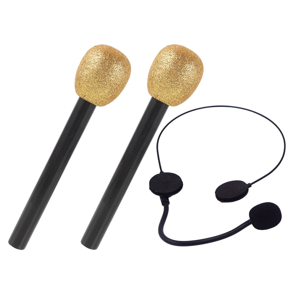 Hemoton 1Set Kids Foam Microphone Prop Glitter Realistic Fake Mic For ...