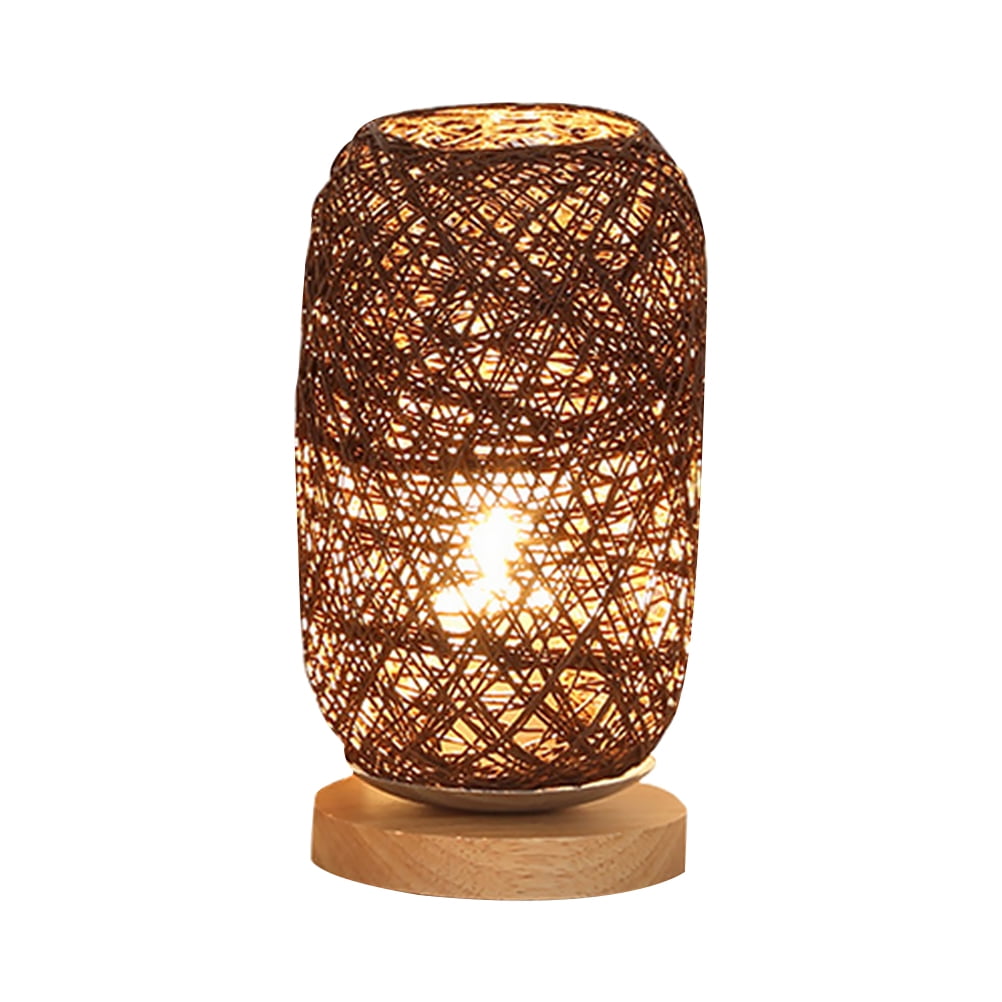 Hemoton 1pc Creative Rattan Ball Woven Desktop Lamp Rechargeable ...