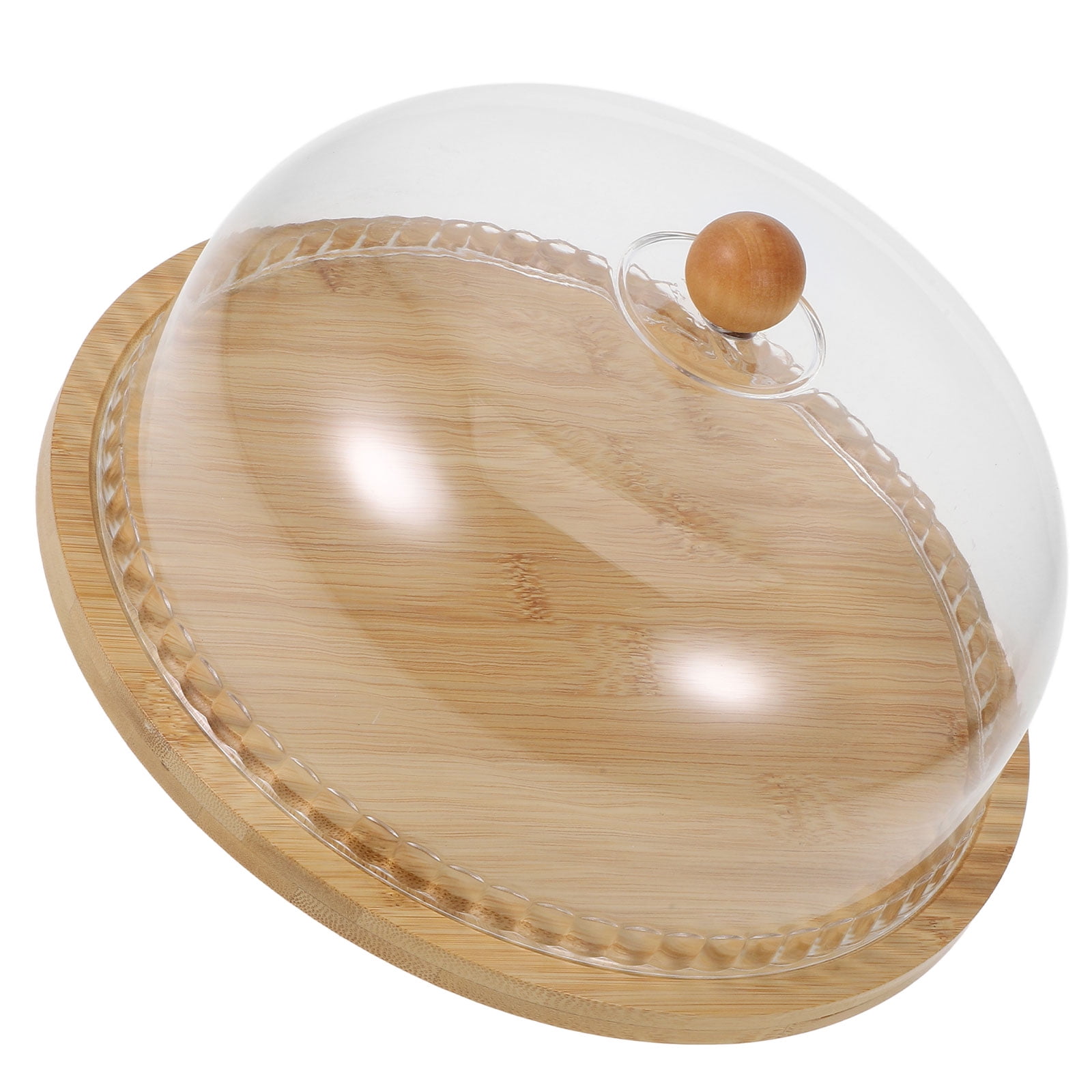 Hemoton 1set Clear Glass Cake Stand With Dome Cover Round Dessert ...
