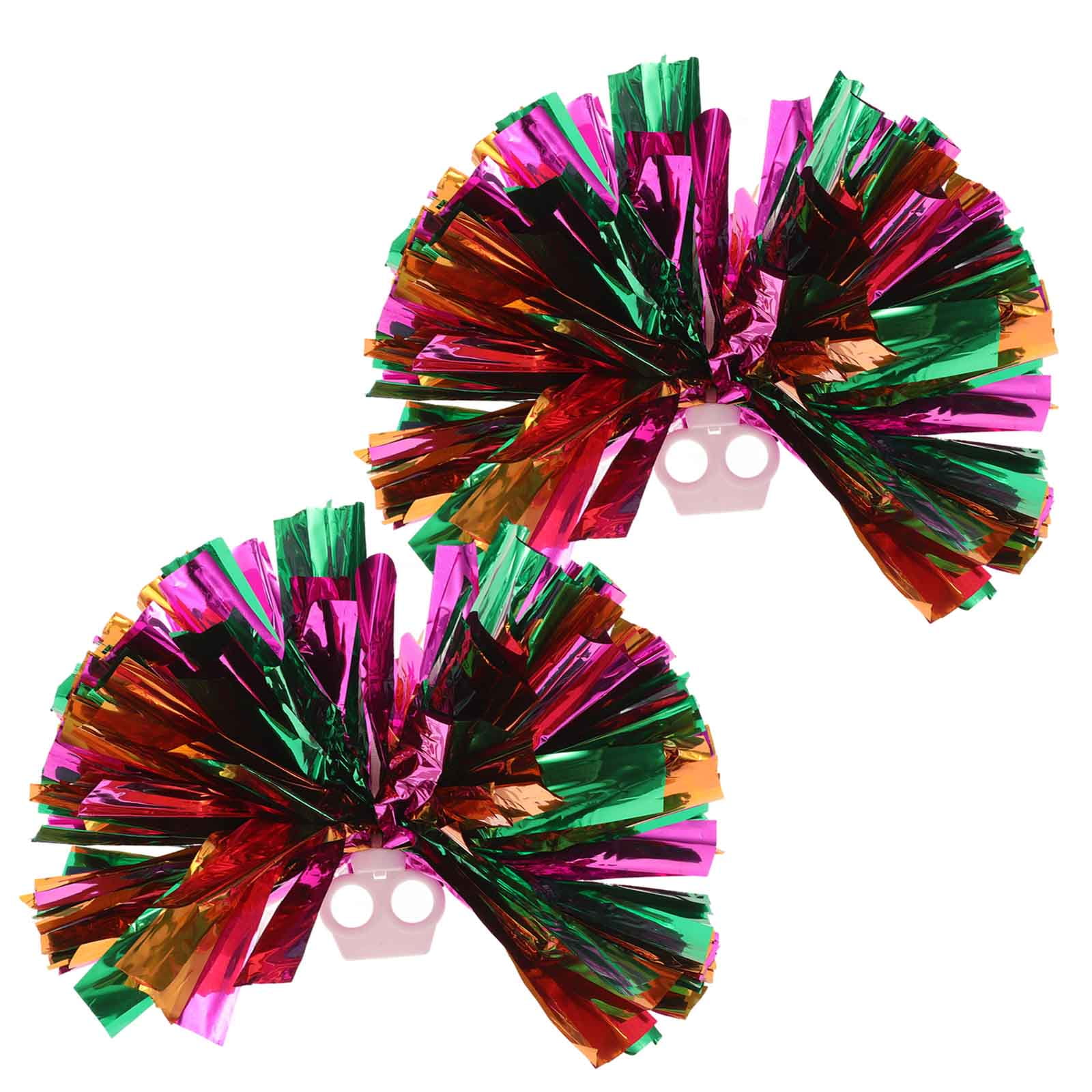 Hemoton 2 Pack Cheerleading Pom Poms With Handle Shiny Metallic Cheer ...