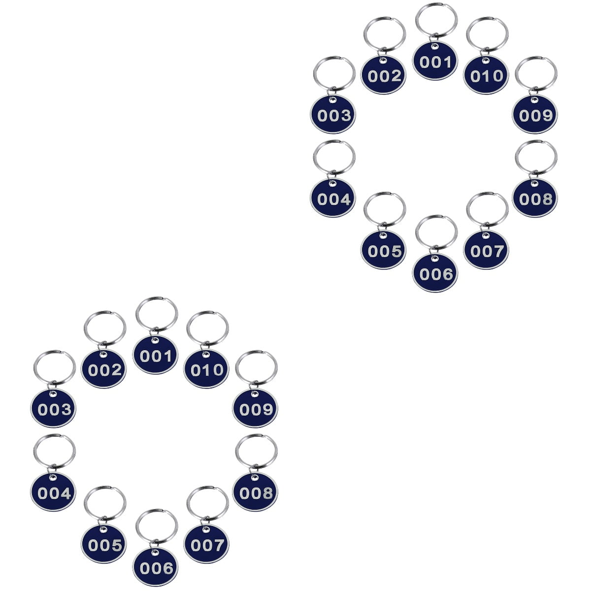 Hemoton 2 Packs /10pcs Numbered ID Tags with Ring Metal Key Tags Number ...