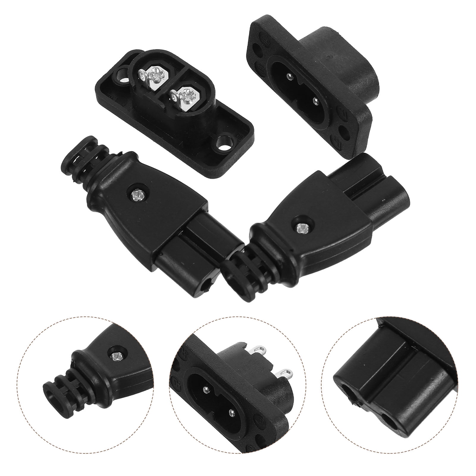 Hemoton 2 Pairs Male Female Plug For Power .5A 8-Shaped Plugs For ...