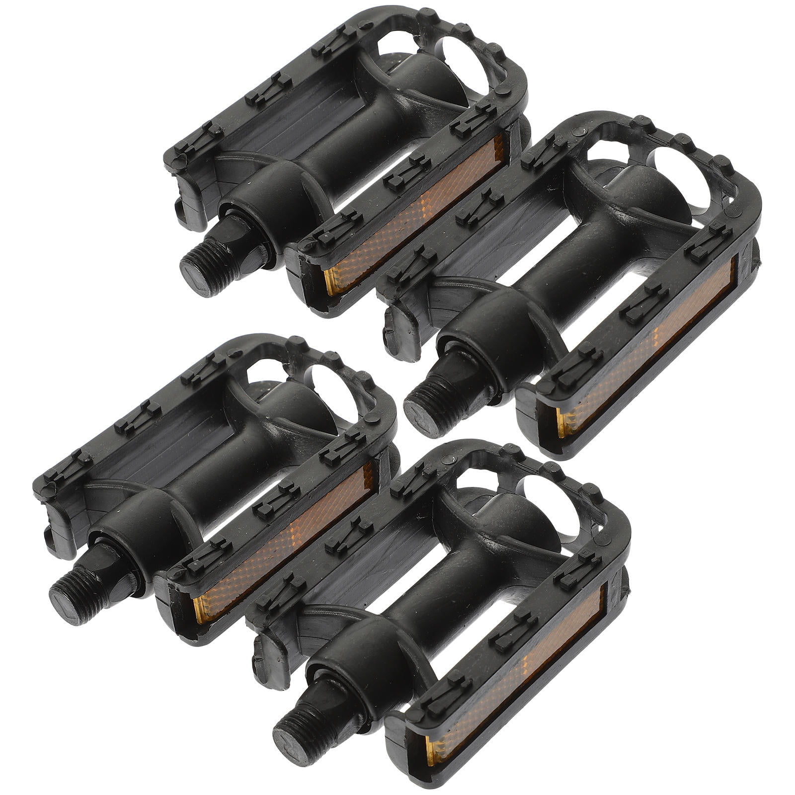 2 Pairs Replaceable Kids Bike Pedals for Children with Wide Stable Surface Black Plastic ...