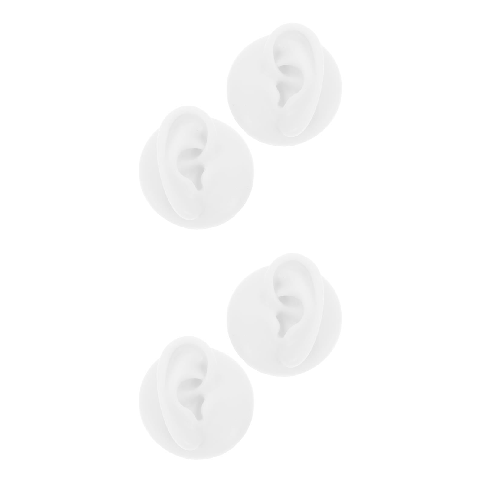Hemoton 2 Pairs of Silicone Ear Model Piercing Practice Models Jewelry ...