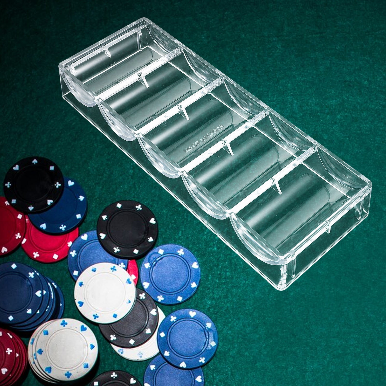 Hemoton 2 Pcs Acrylic Poker Chip Trays Clear Display Case Transparent ...