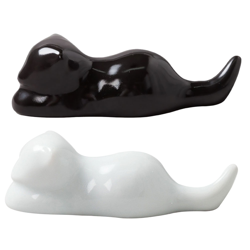 Hemoton 2 Pcs Cat Chopstick Rest Plush Cat Shaped Chopsticks Rest ...
