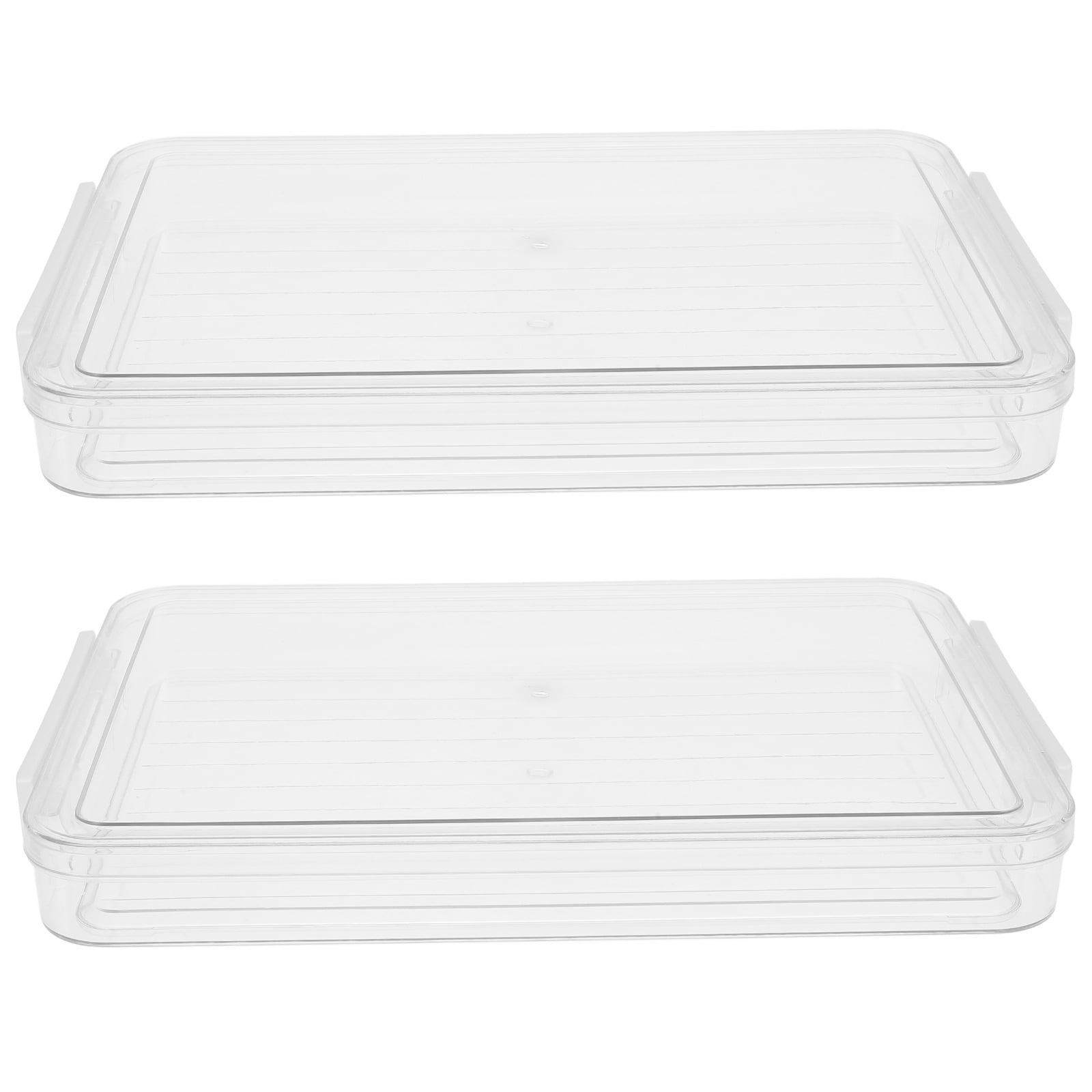 Hemoton 2 Pcs Clear A4 Paper Storage Box With Lids Plastic Stackable ...