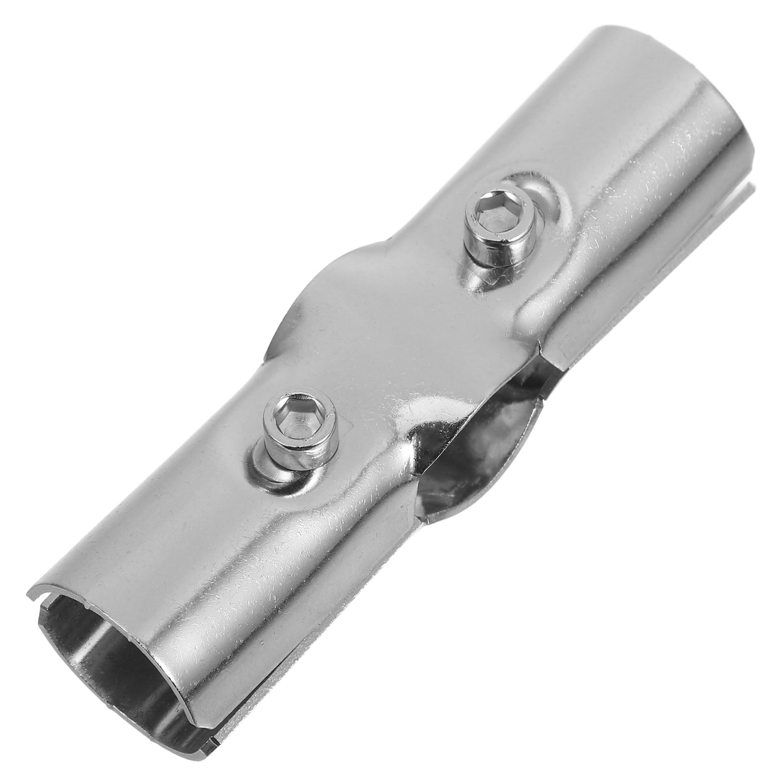 Hemoton 2 Pcs Metal Pole Joint Connector Steel Pipe Connectors Silver ...