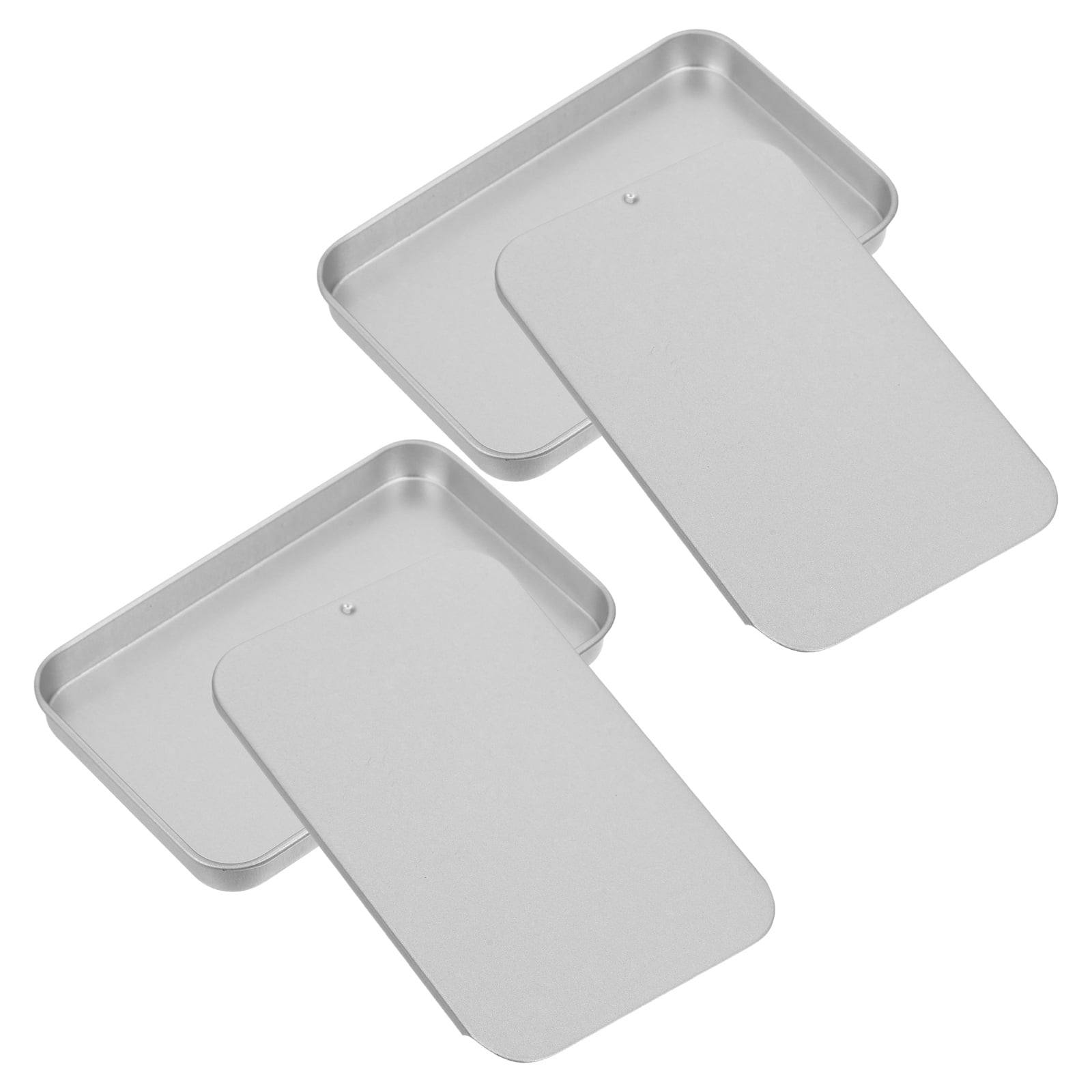 Hemoton 2 Pcs Mini Tinplate Boxes Convenient Push Pull Tin Containers ...