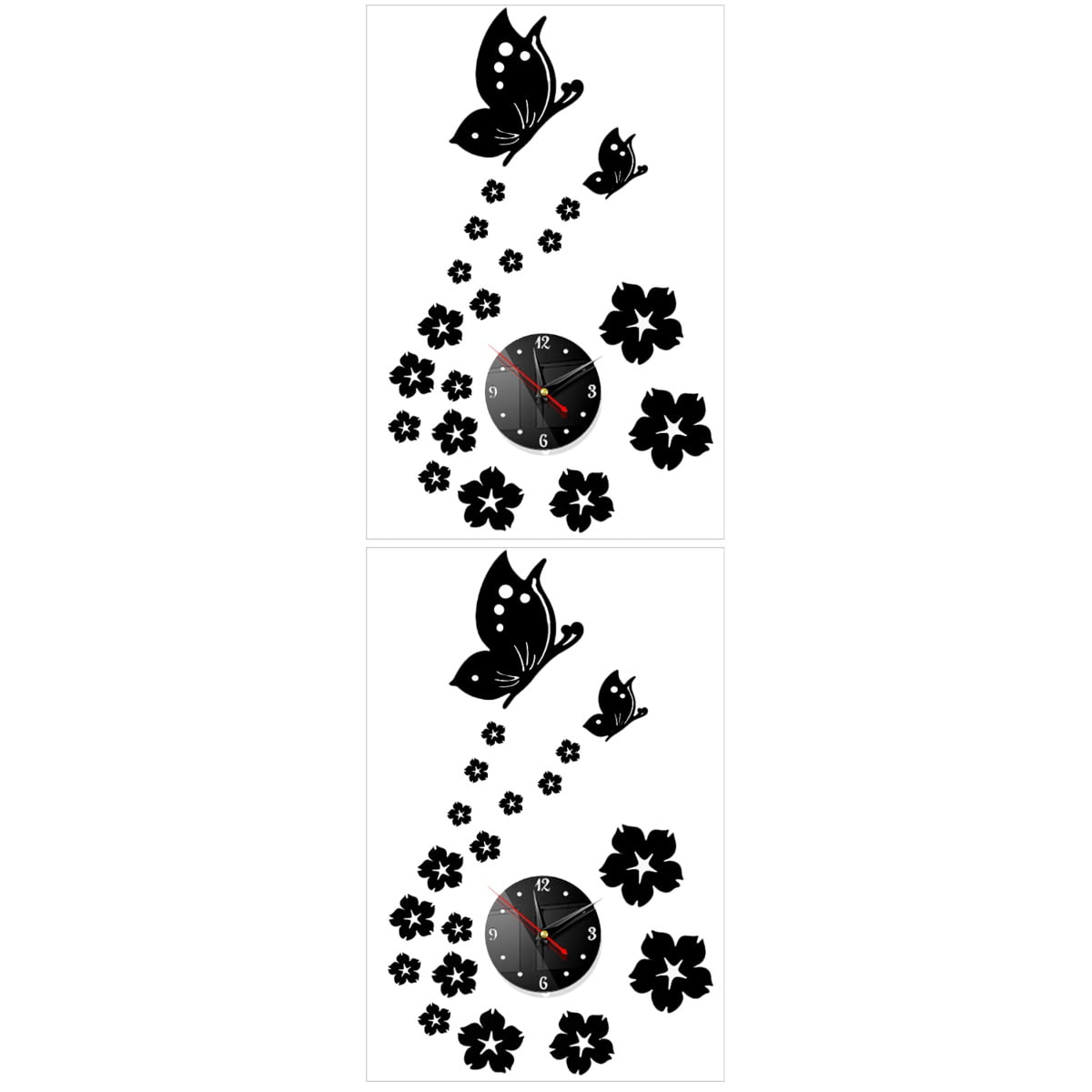 Hemoton 2 Pieces DIY Wall Clock Sticker Clocks for Living Room Decor ...