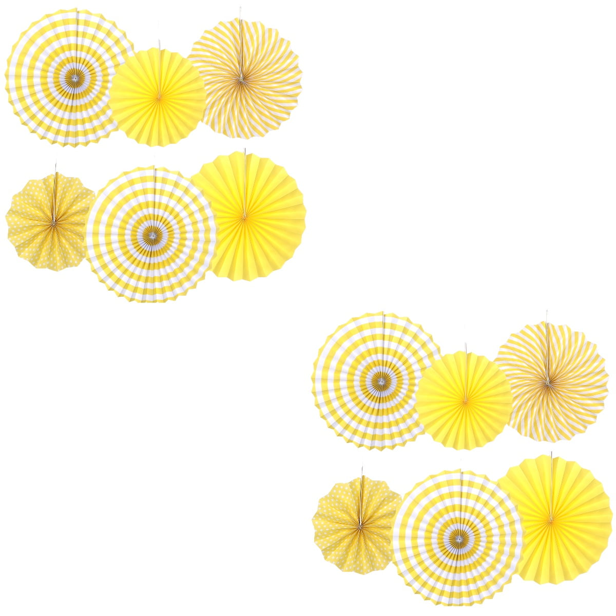 Hemoton 2 Pieces Pastel Birthday Decorations Yellow Paper Tissue Fan ...
