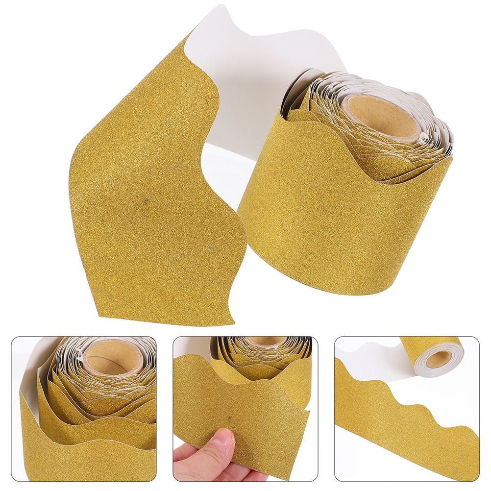 Hemoton 2 Rolls Of Adorable Glitter Blackboard Borders Paper Stylish ...