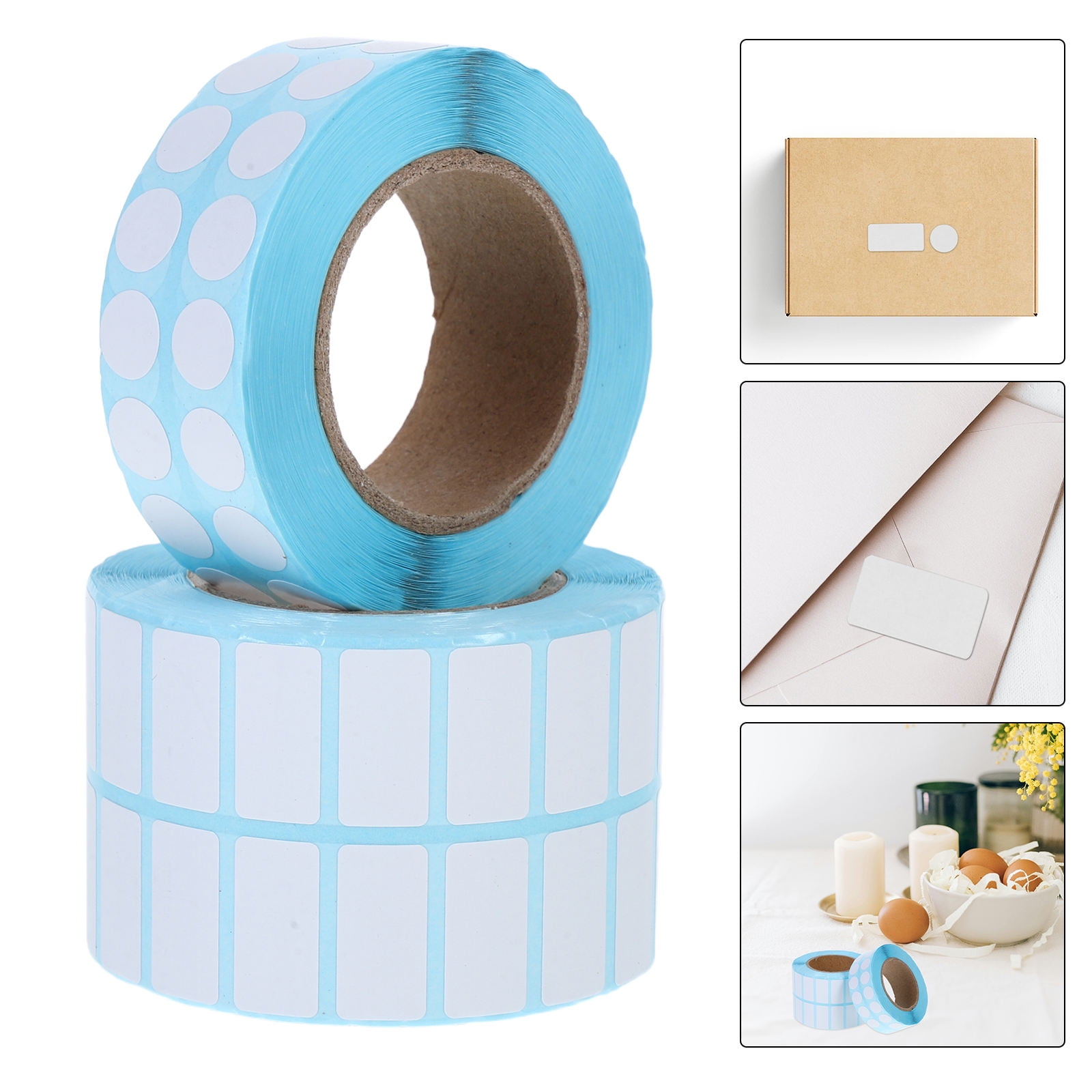 Hemoton 2 Rolls Blank Diamond Art Stickers Self Adhesive Labels Diy Craft Writable Rectangle And ...