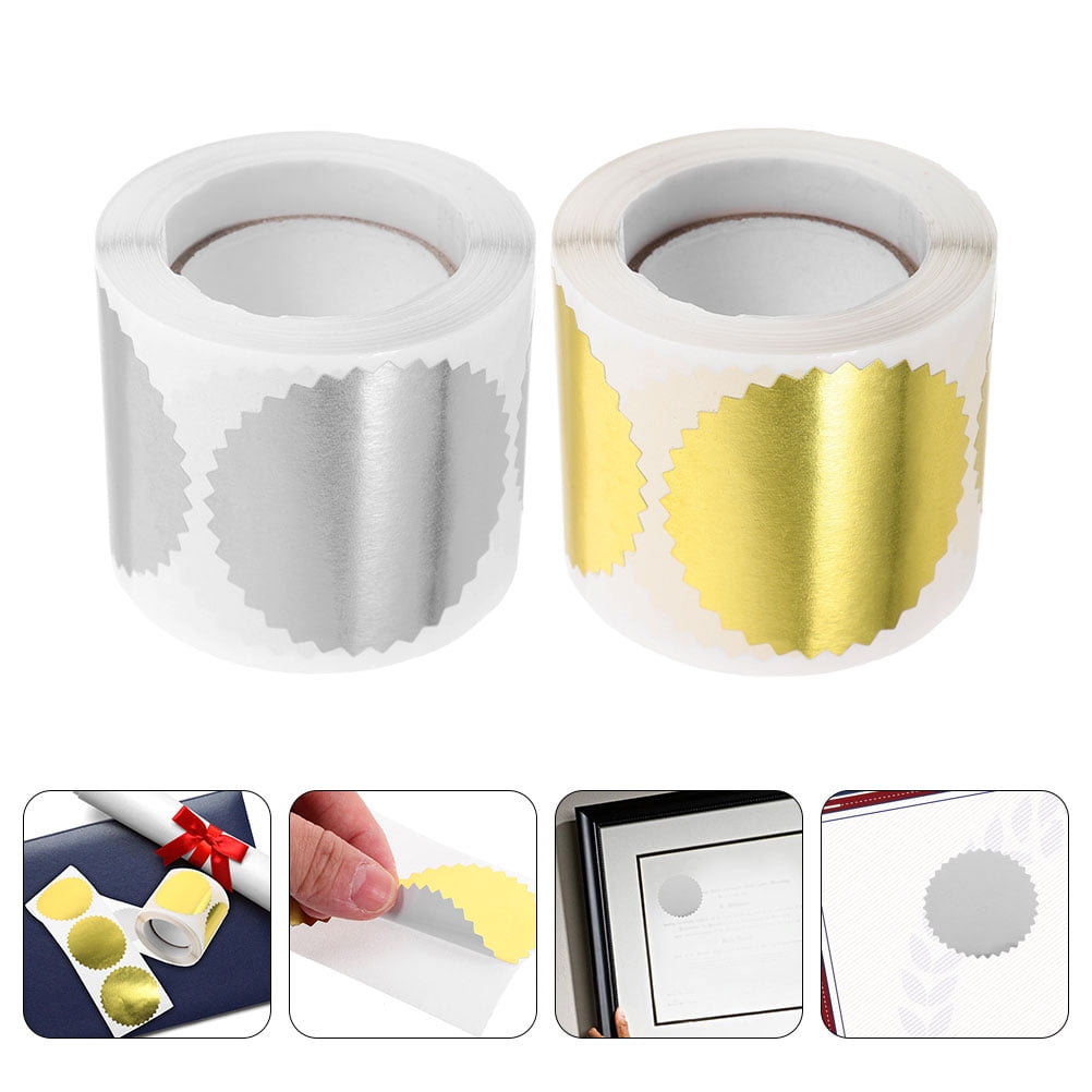 Hemoton 2 Rolls Embossed Gold Seals Notary Seal Embosser Gold Foil ...