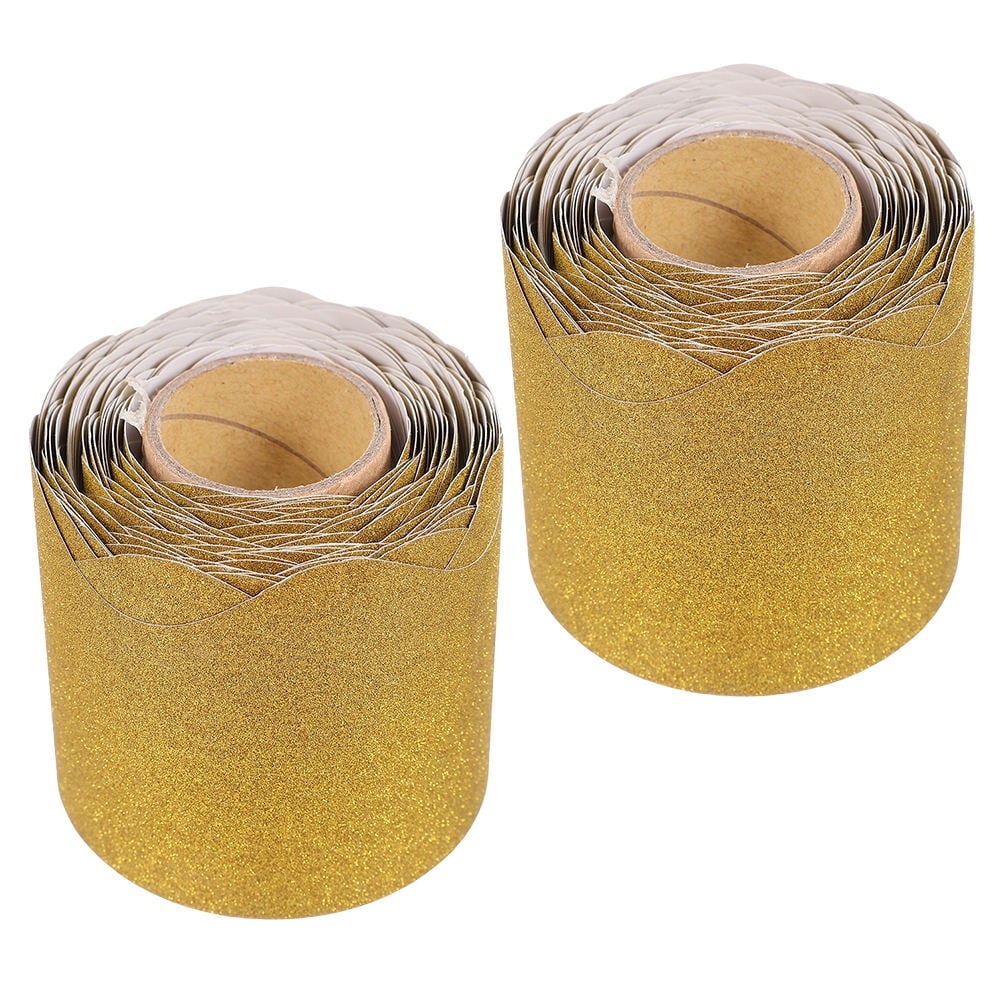 Hemoton 2 Rolls Of Bulletin Board Decorations Glitter Blackboard Border ...