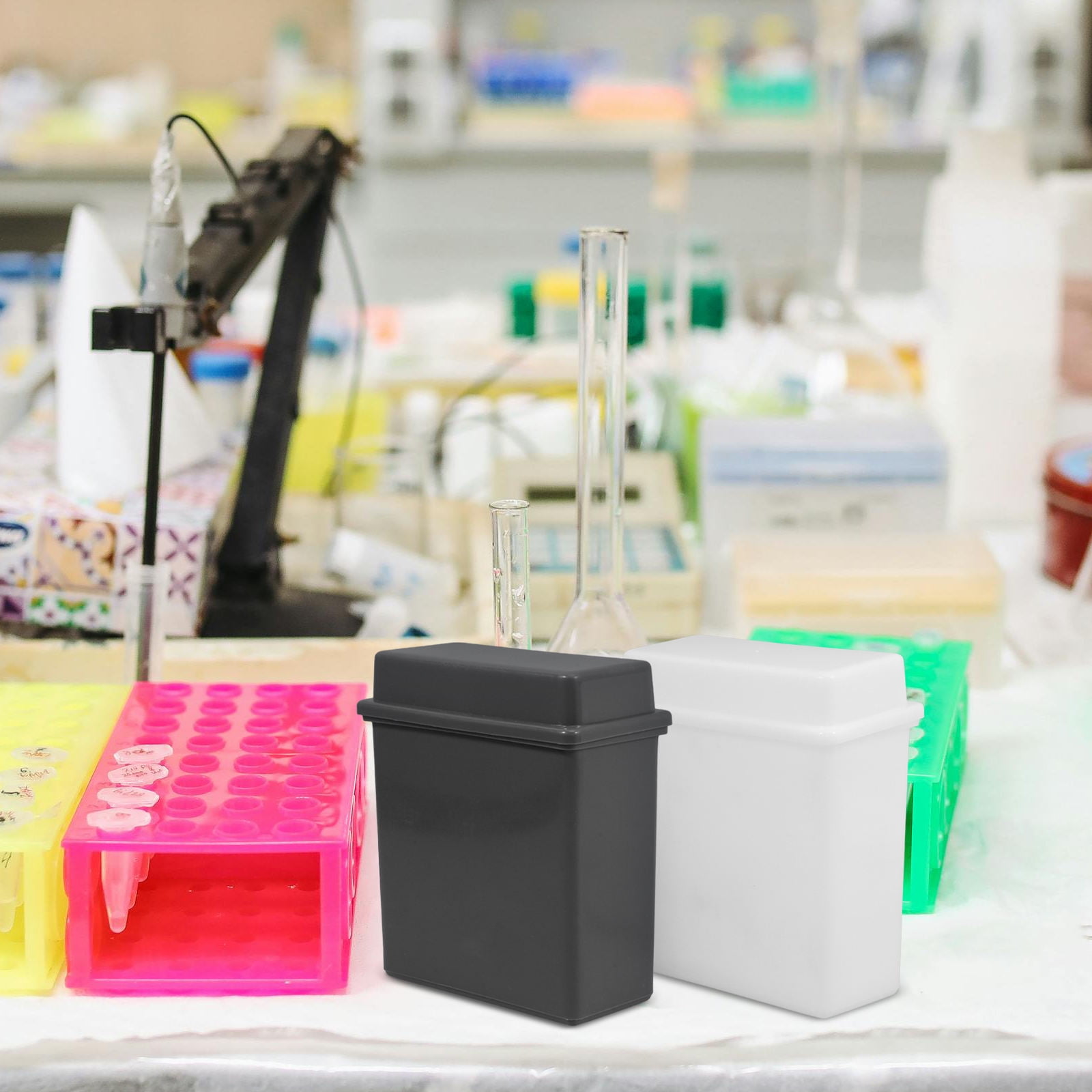 Hemoton 2 Set Microscope Slides Staining Rack and Jar Made of ...